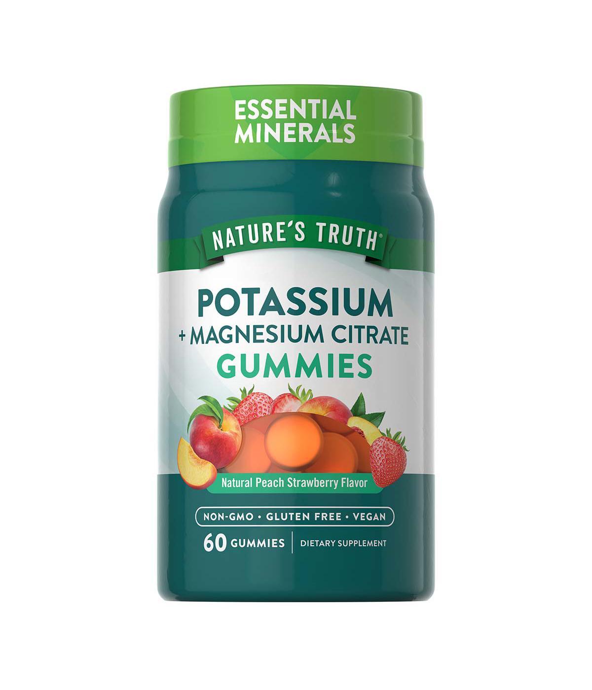 Nature's Truth Potassium + Magnesium Citrate Gummies - Peach Strawberry ...
