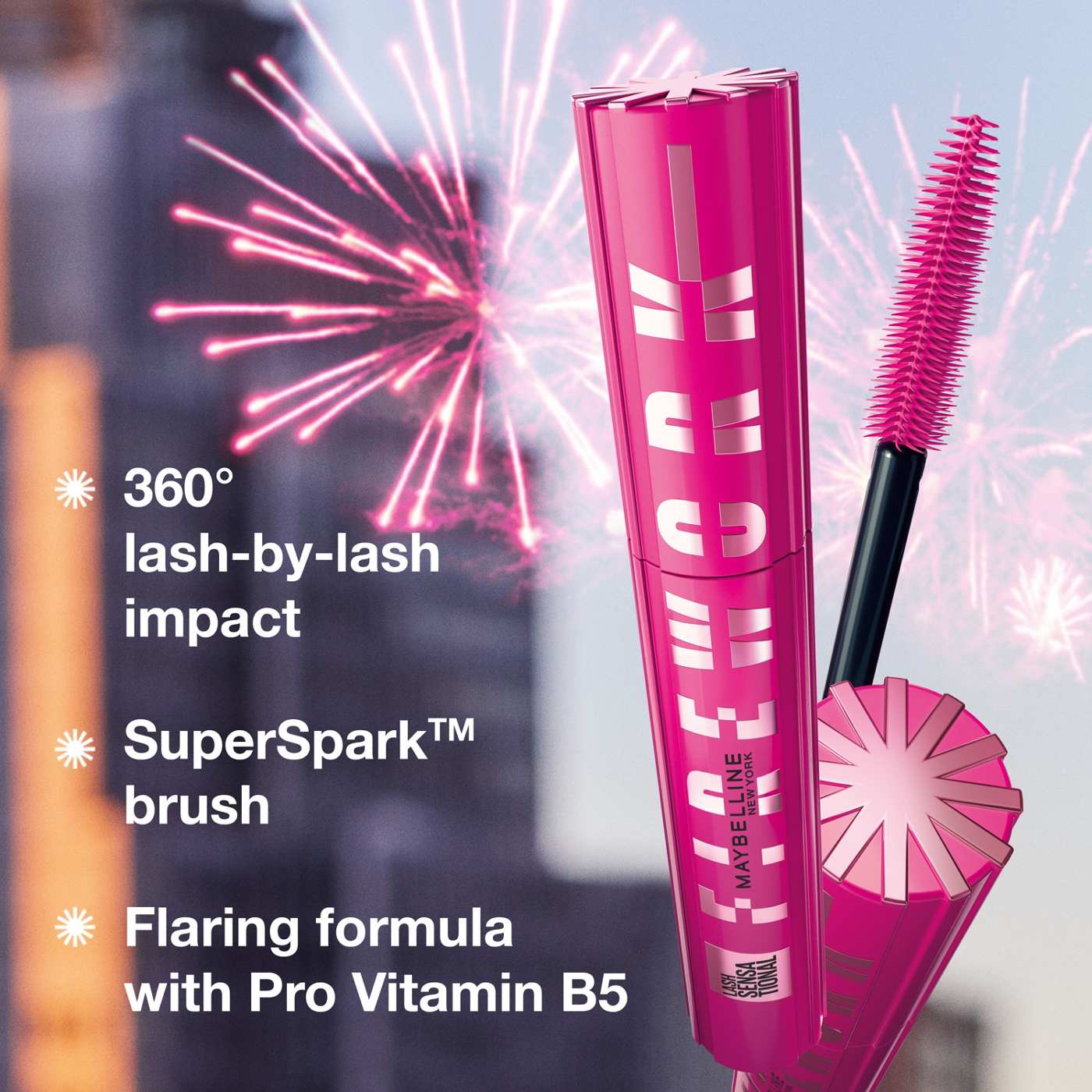 Maybelline Lash Sensational Firework Waterproof Mascara - Very Black ...