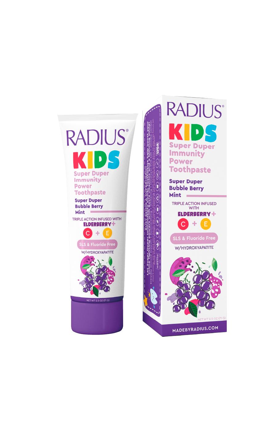 Radius Kids Immunity Power Toothpaste - Super Duper Bubble Berry Mint ...