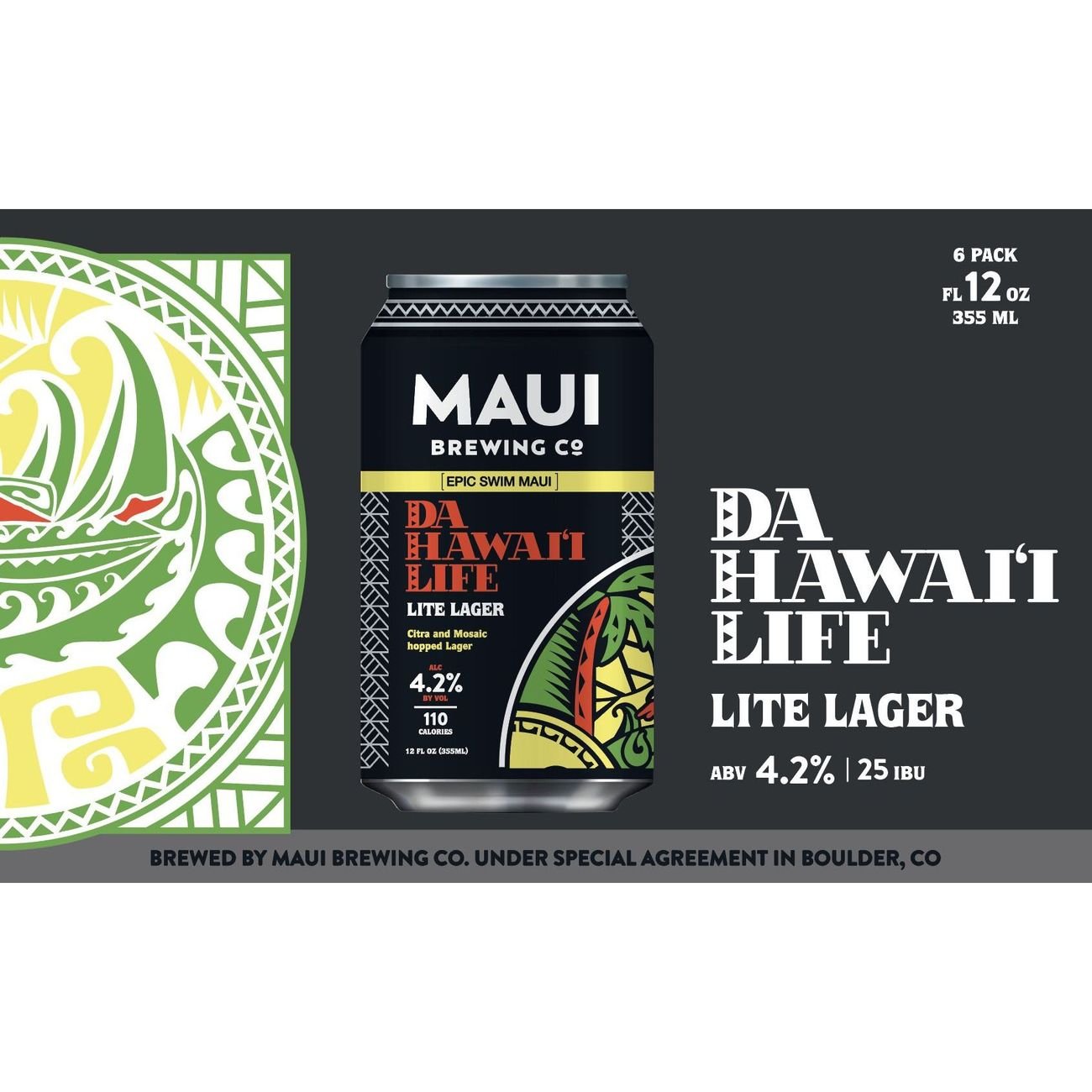 Maui Brewing Da Hawaii Life Lite Lager Craft Beer 6 pk Cans - Shop Beer ...