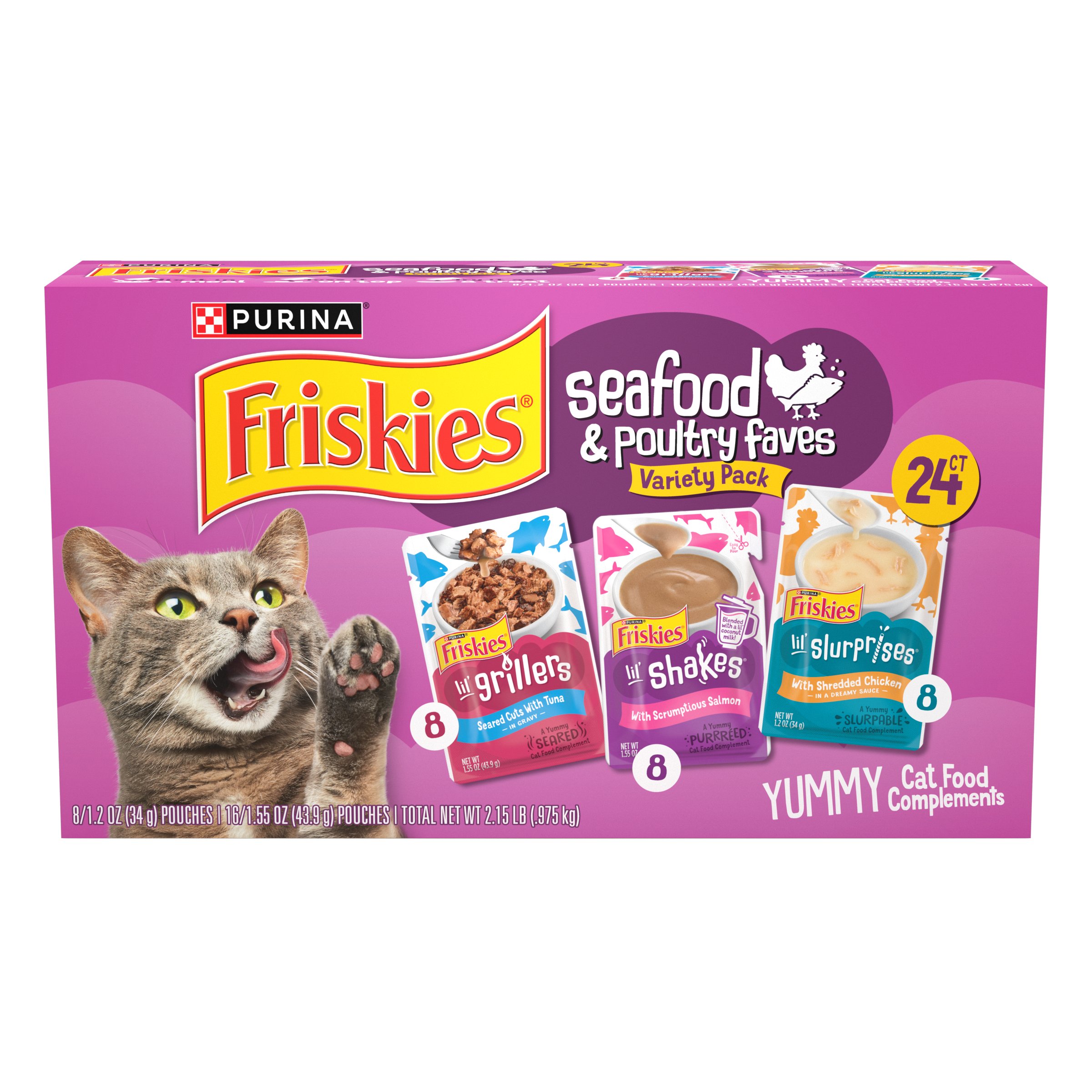 Friskies Wet Cat Treats Variety Pack, Seafood & Poultry Faves - Shop ...