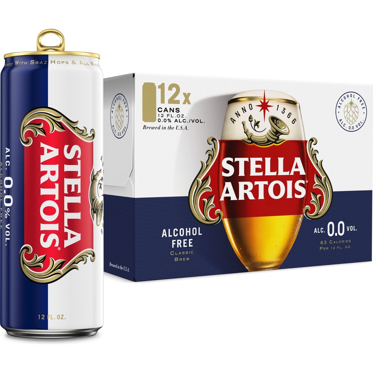 Stella Artois Non Alcoholic Classic Lager Beer 12 pk Cans - Shop Beer at H-E-B