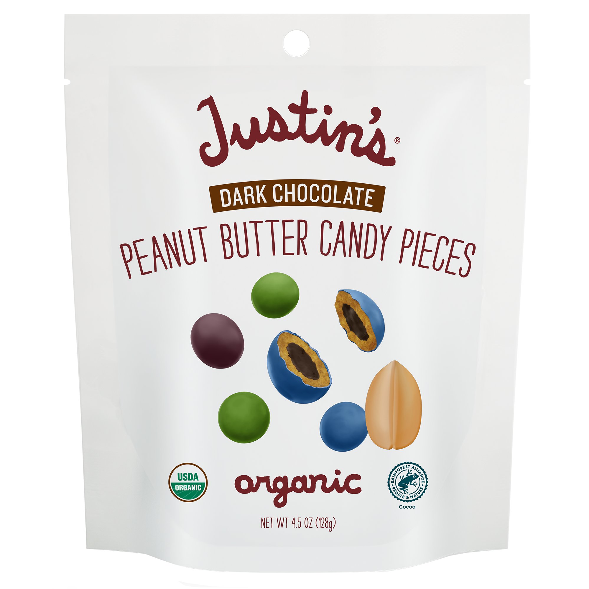 Justin's Dark Chocolate Peanut Butter Candy Pieces - Shop Candy at H-E-B
