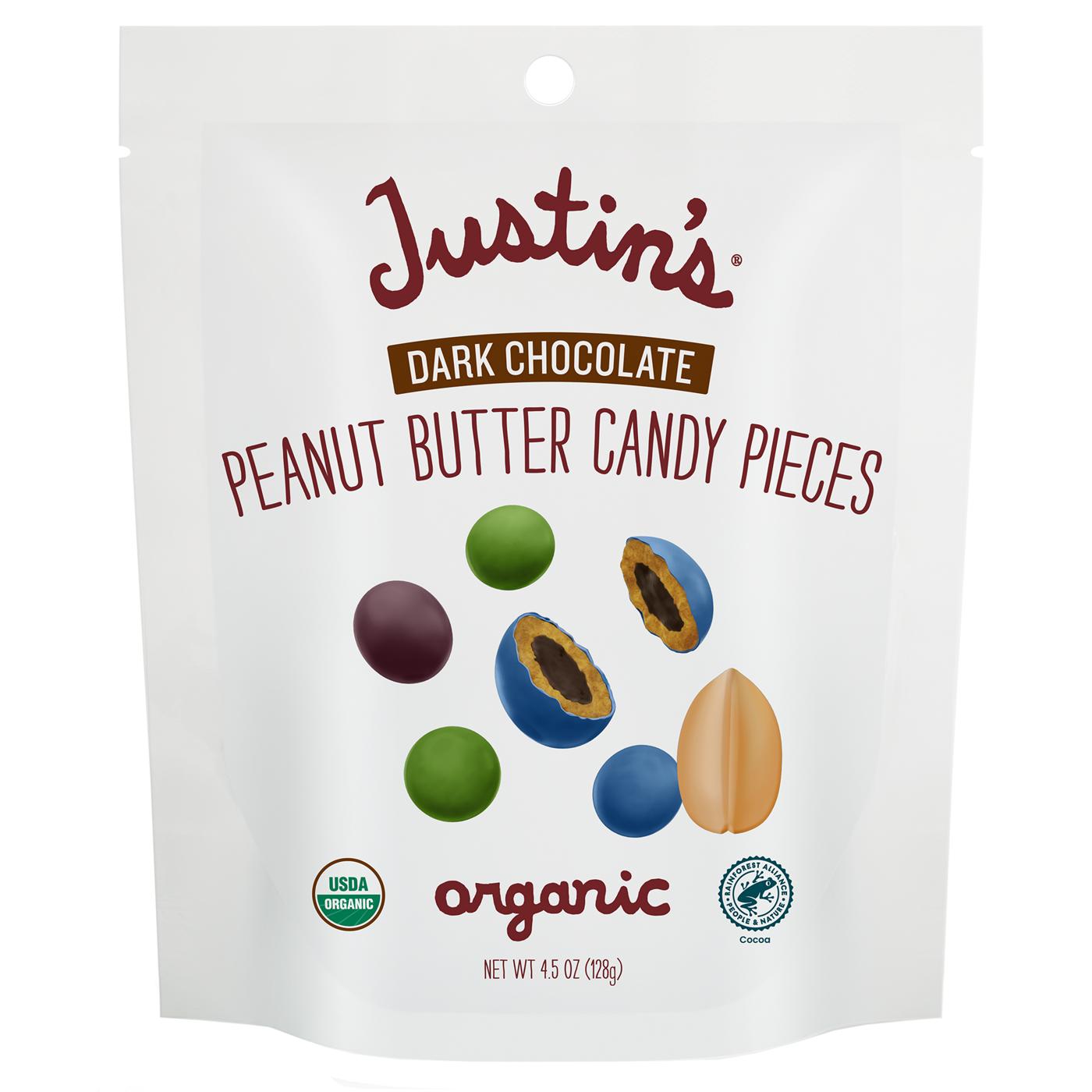 Justin's Dark Chocolate Peanut Butter Candy Pieces - Shop Candy at H-E-B