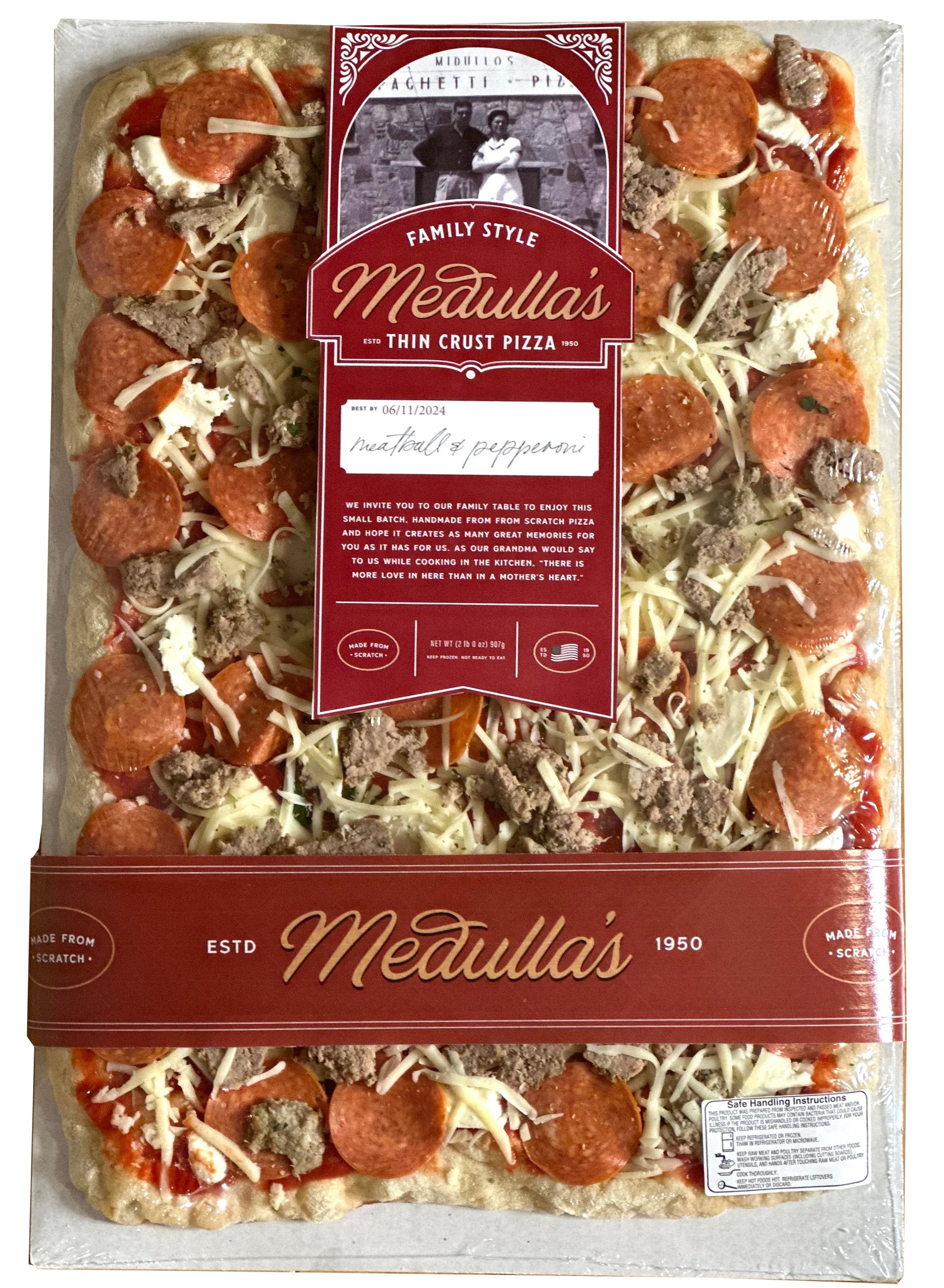 Medulla's Meatball & Pepperoni Family Style Thin Crust Pizza, 32 oz ...