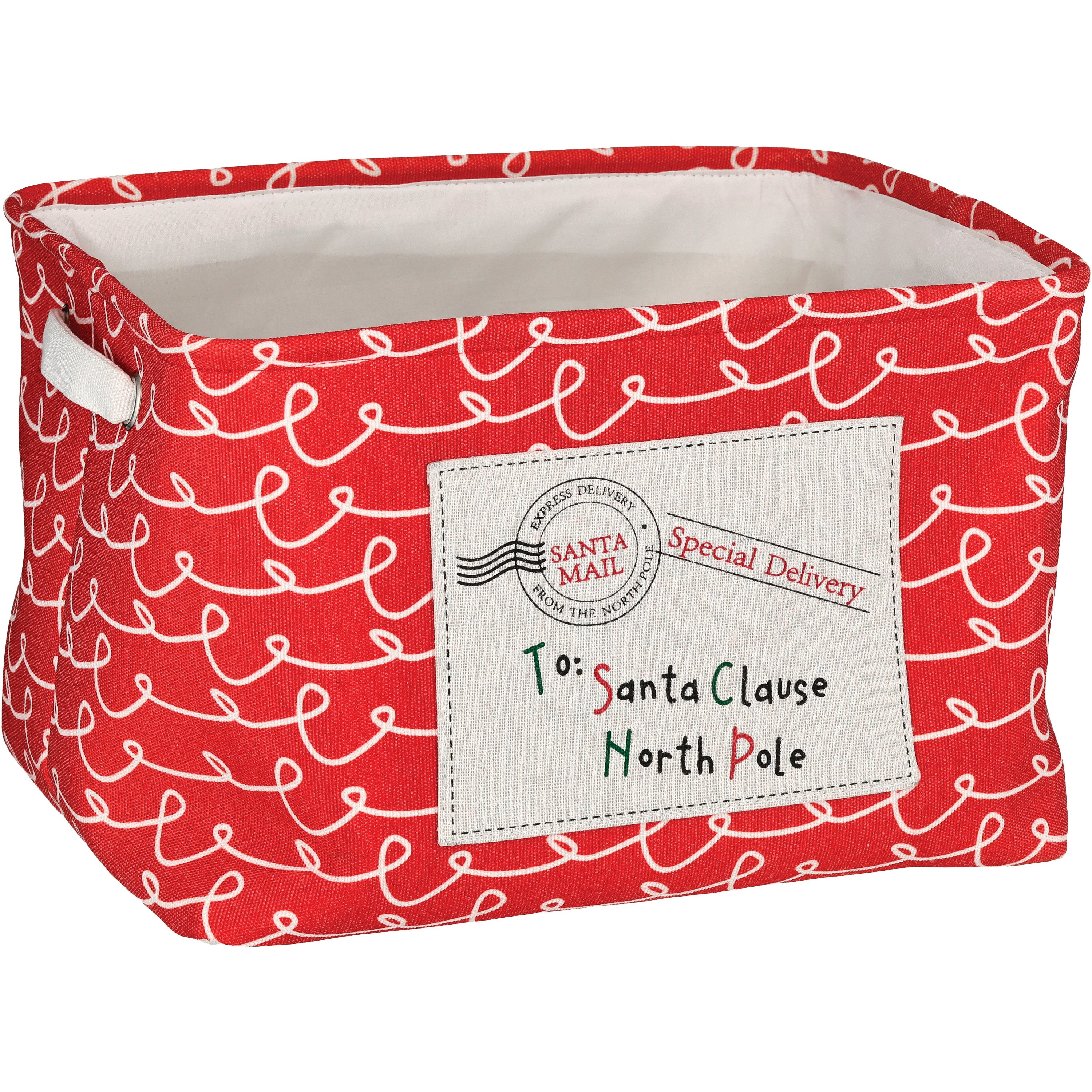 Destination Holiday Santa Postcard Christmas Fabric Storage Bin - Shop ...