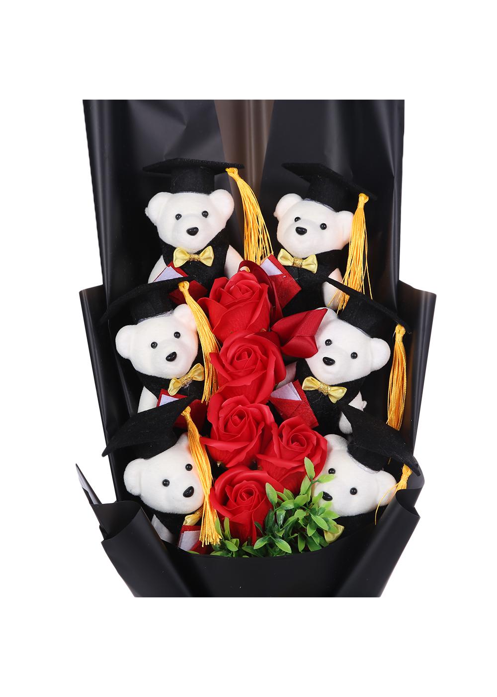 BLOOMS by H-E-B Bears & Artificial Roses Floral Bouquet - Gold or ...