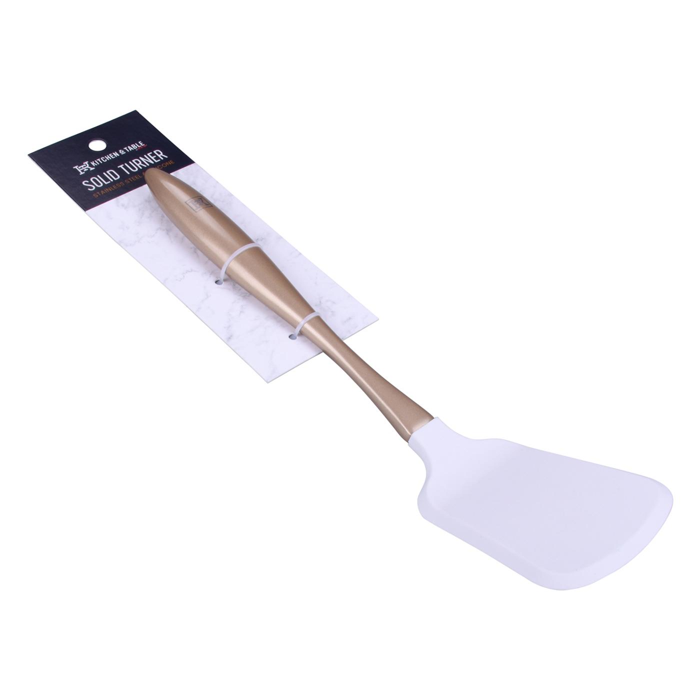 Kitchen & Table by H-E-B Stainless Steel & Silicone Solid Turner - Gold ...