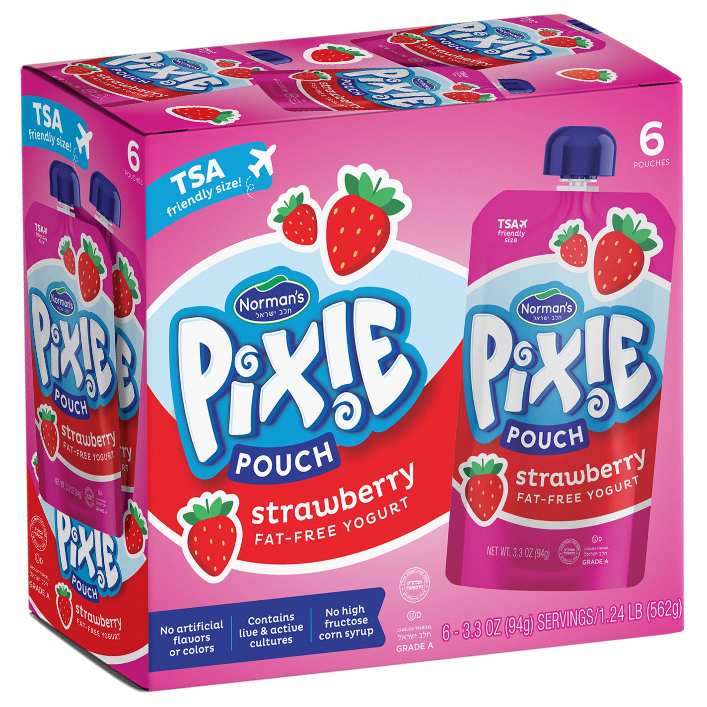 Normans Yogurt Pixie Pouch - Strawberry - Shop Yogurt at H-E-B
