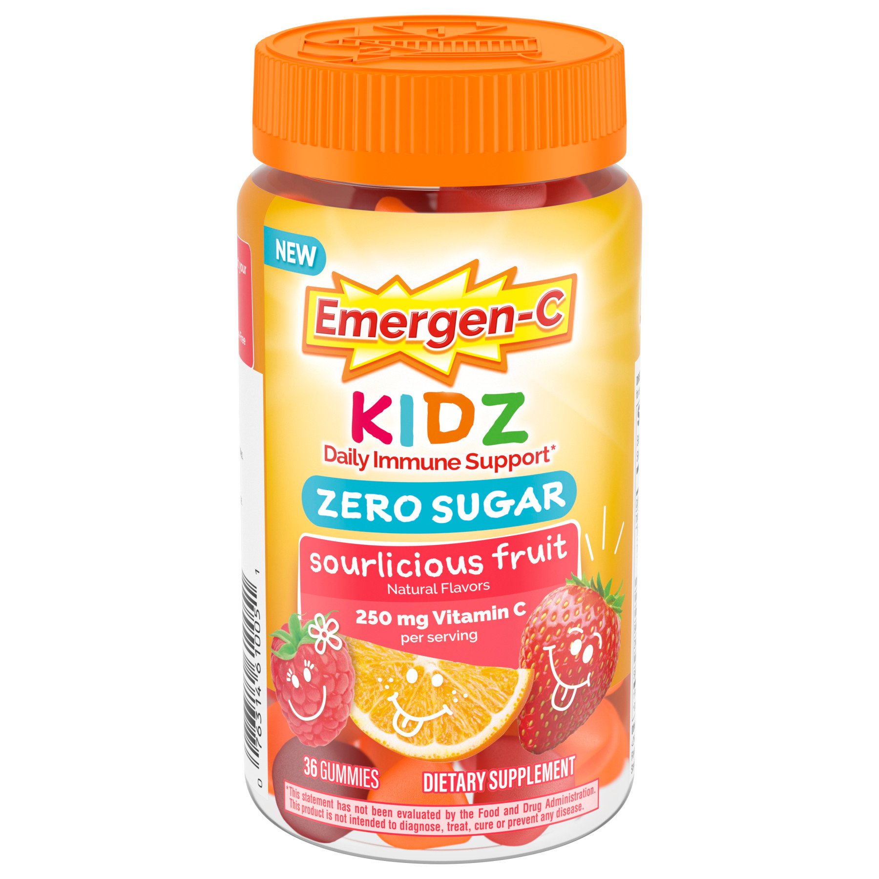 Emergen-C Zero Sugar Immune Support Kidz Gummies - Sourlicious Fruit ...