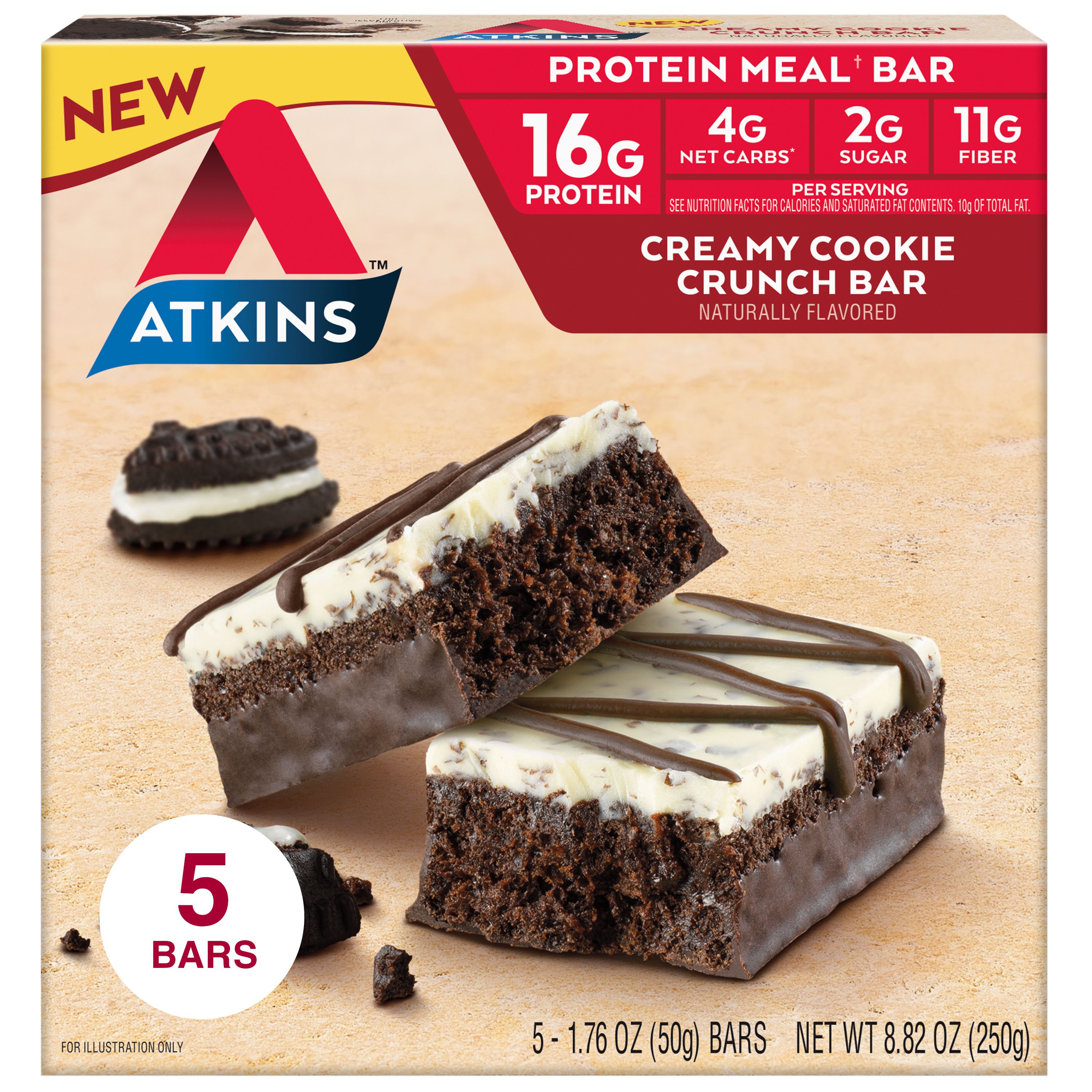 Atkins 16g Protein Meal Bars - Creamy Cookie Crunch - Shop Diet ...