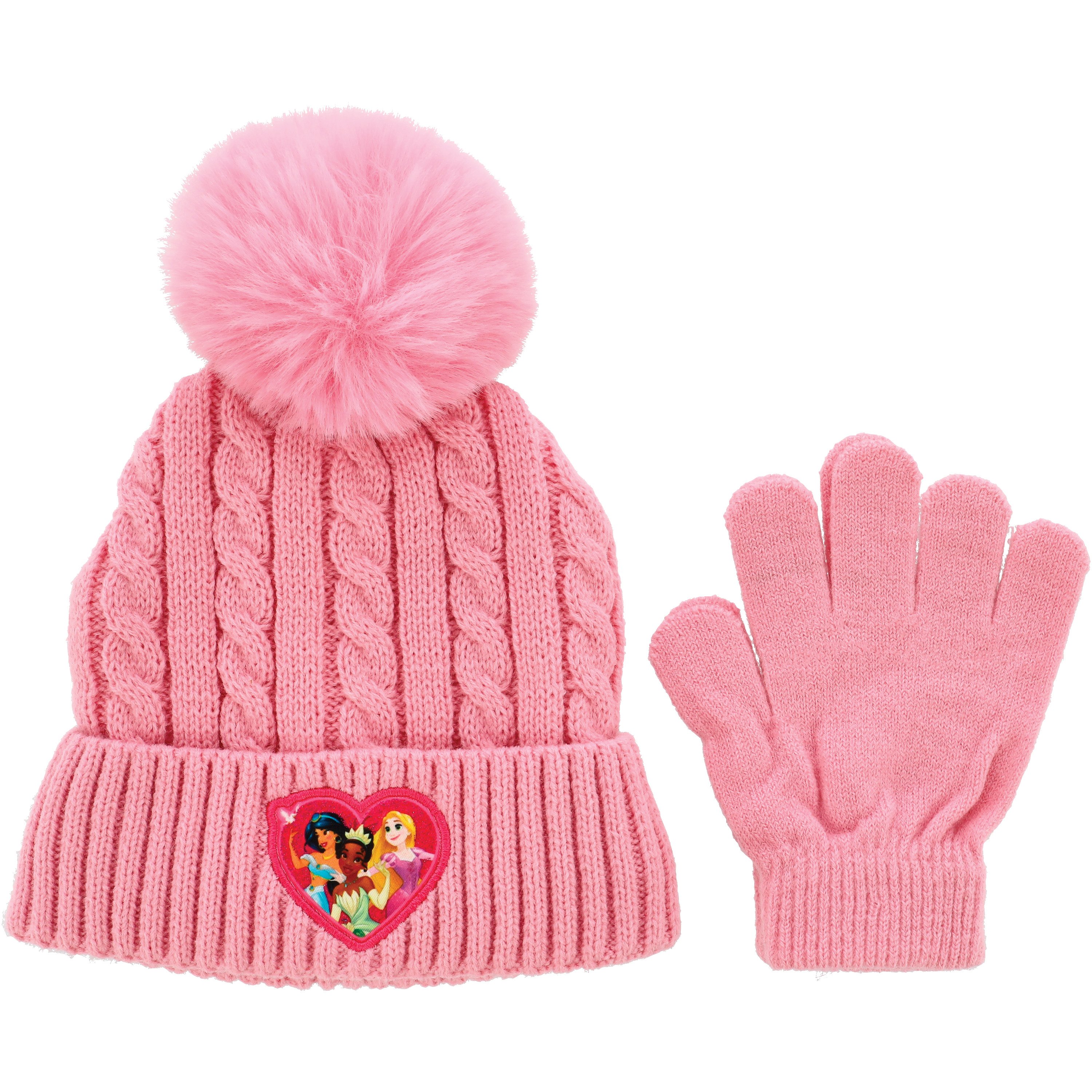 Concept One Accessories Disney Princess Kids Knit Beanie & Glove Set ...