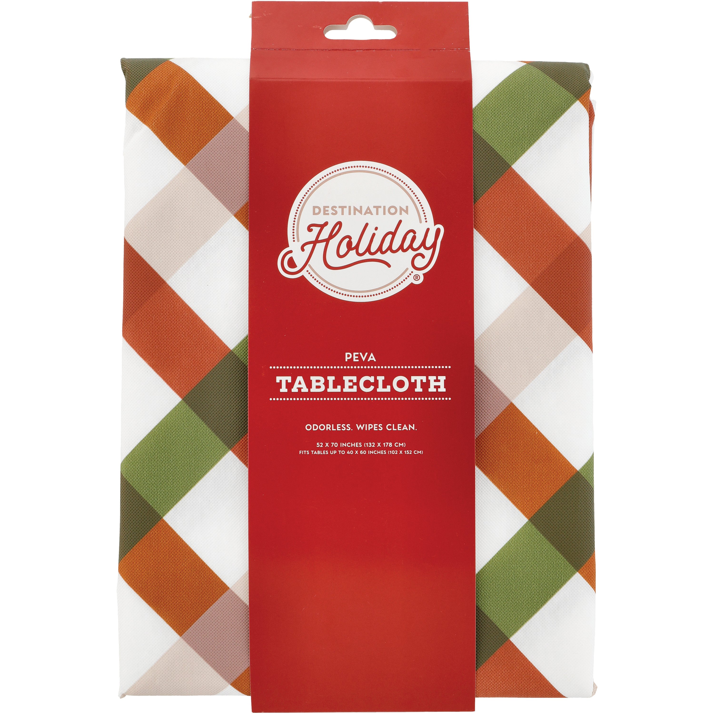 Destination Holiday Fall PEVA Harvest Plaid Table Cloth - Shop Napkins ...