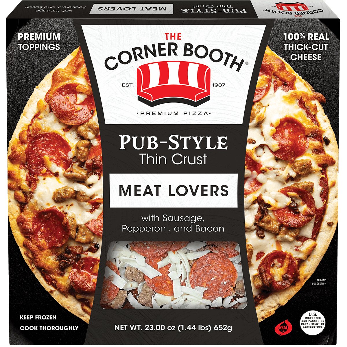 Corner Booth Meat Lovers Pub-Style Thin Crust Pizza, 23 oz | Central ...