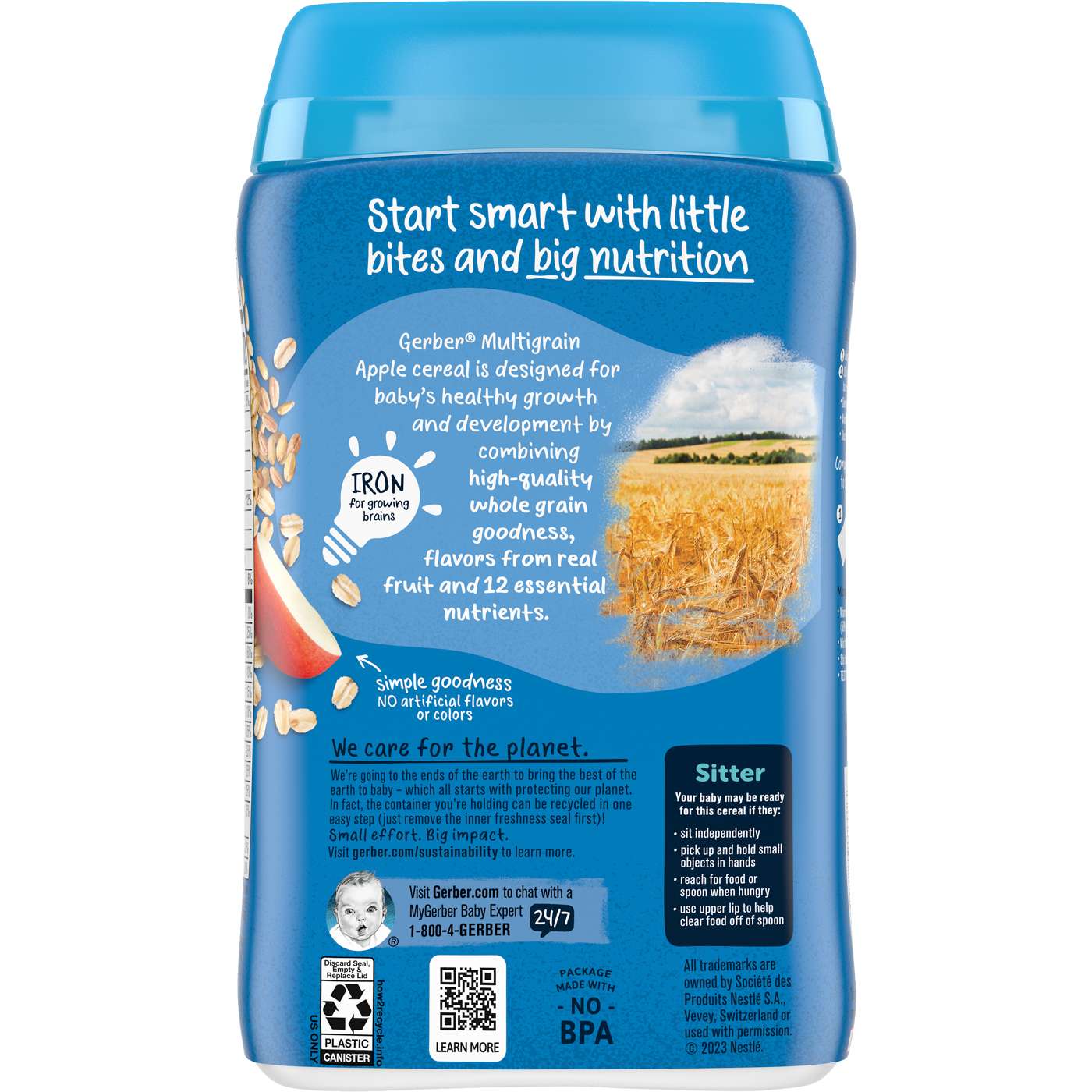 Gerber Cereal For Baby Grain & Grow - Multigrain Apple - Shop Baby food ...