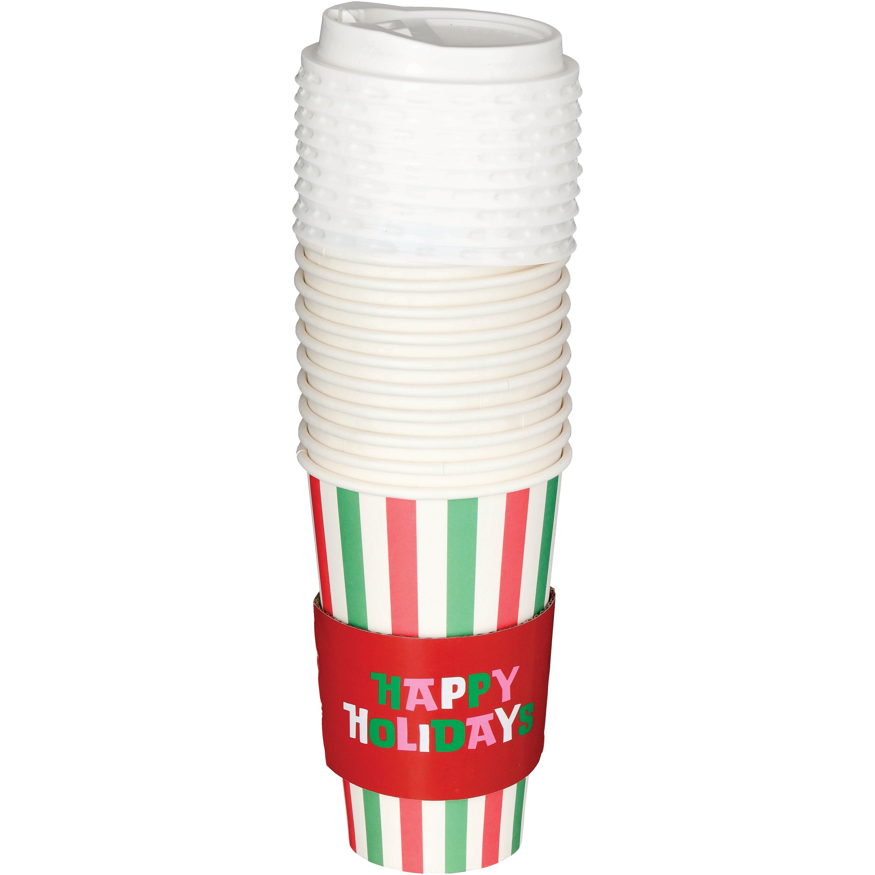 Destination Holiday Happy Holidays Christmas Paper Coffee Cups & Lid ...