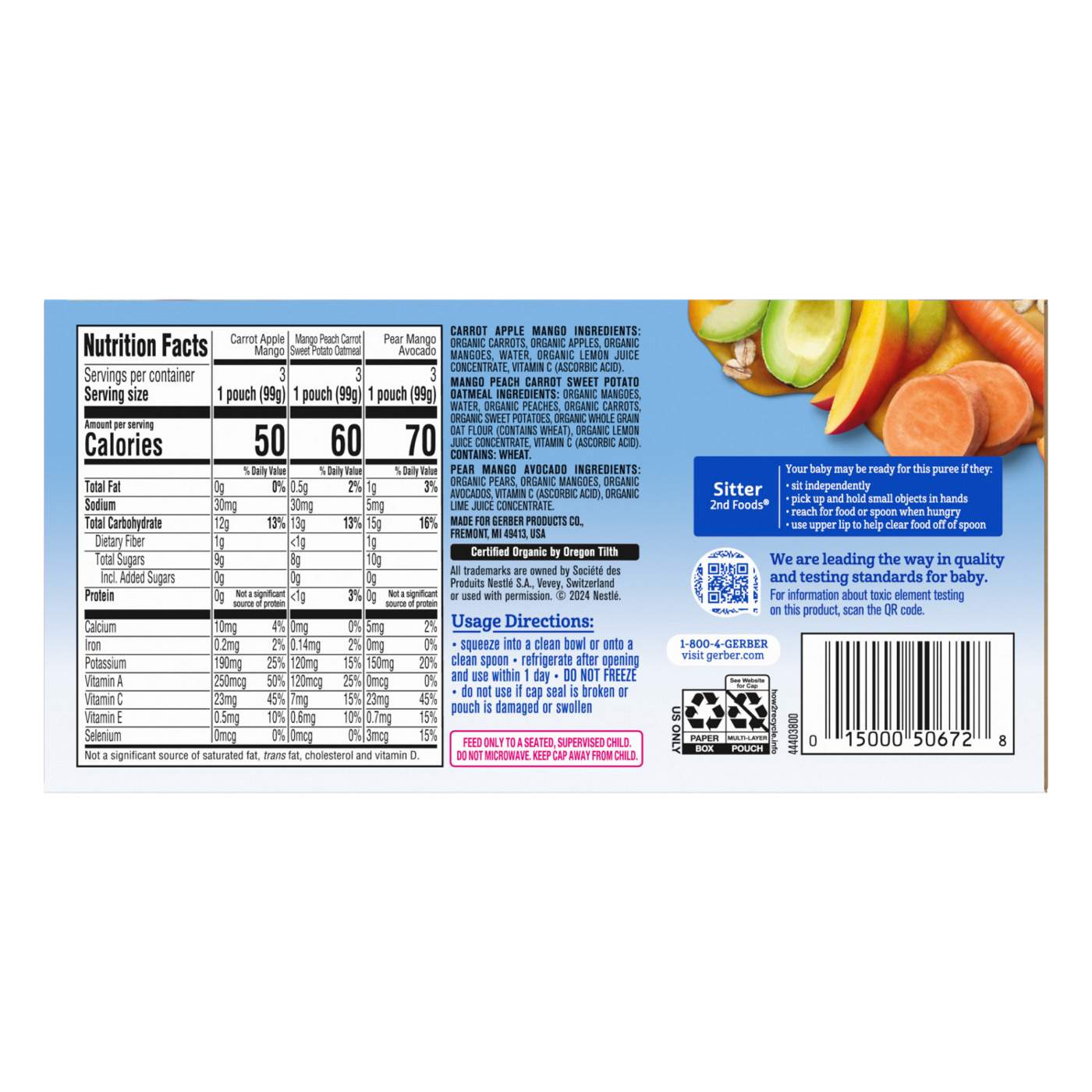 Gerber Organic for Baby Pouches Immune Builder - Variety Pack - Shop ...