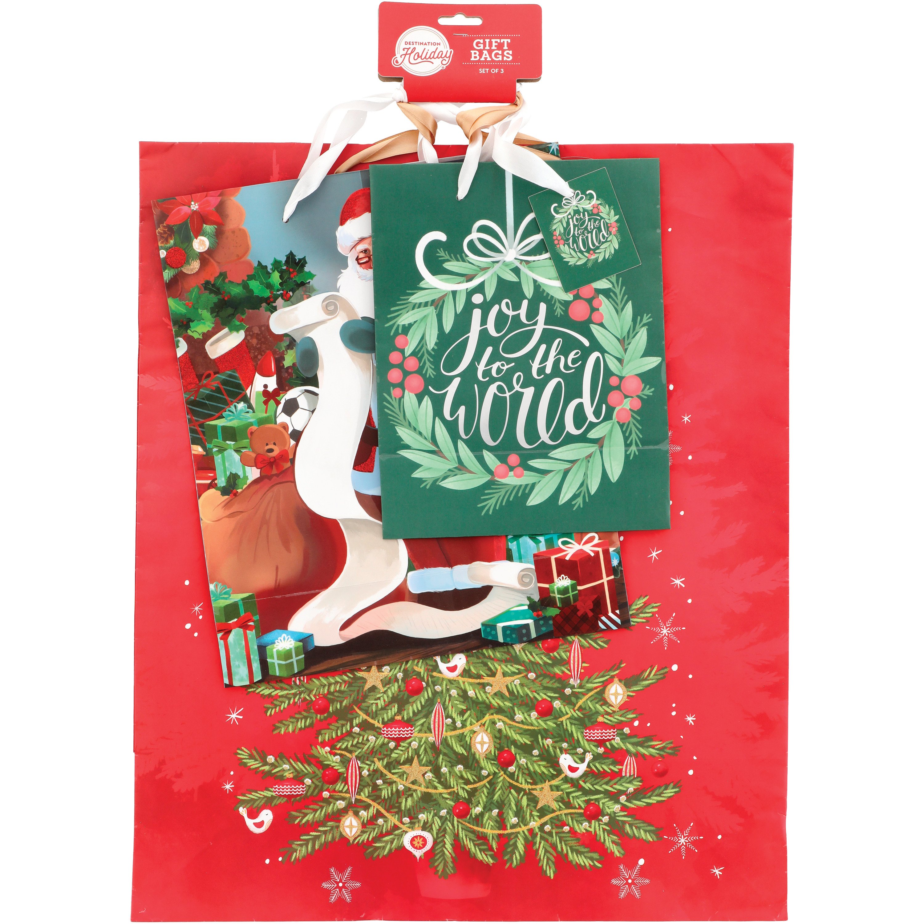 Destination Holiday Assorted Christmas Gift Bag Set - Shop Gift wrap at ...