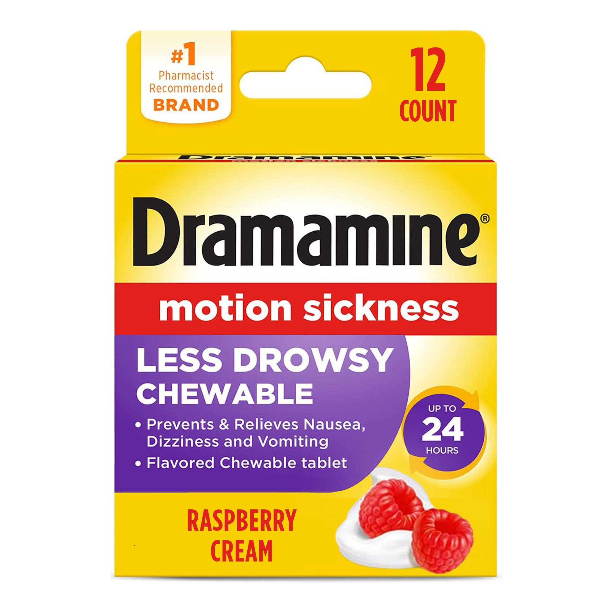 Dramamine All Day Less Drowsy Motion Sickness Relief Chewable Tablets ...