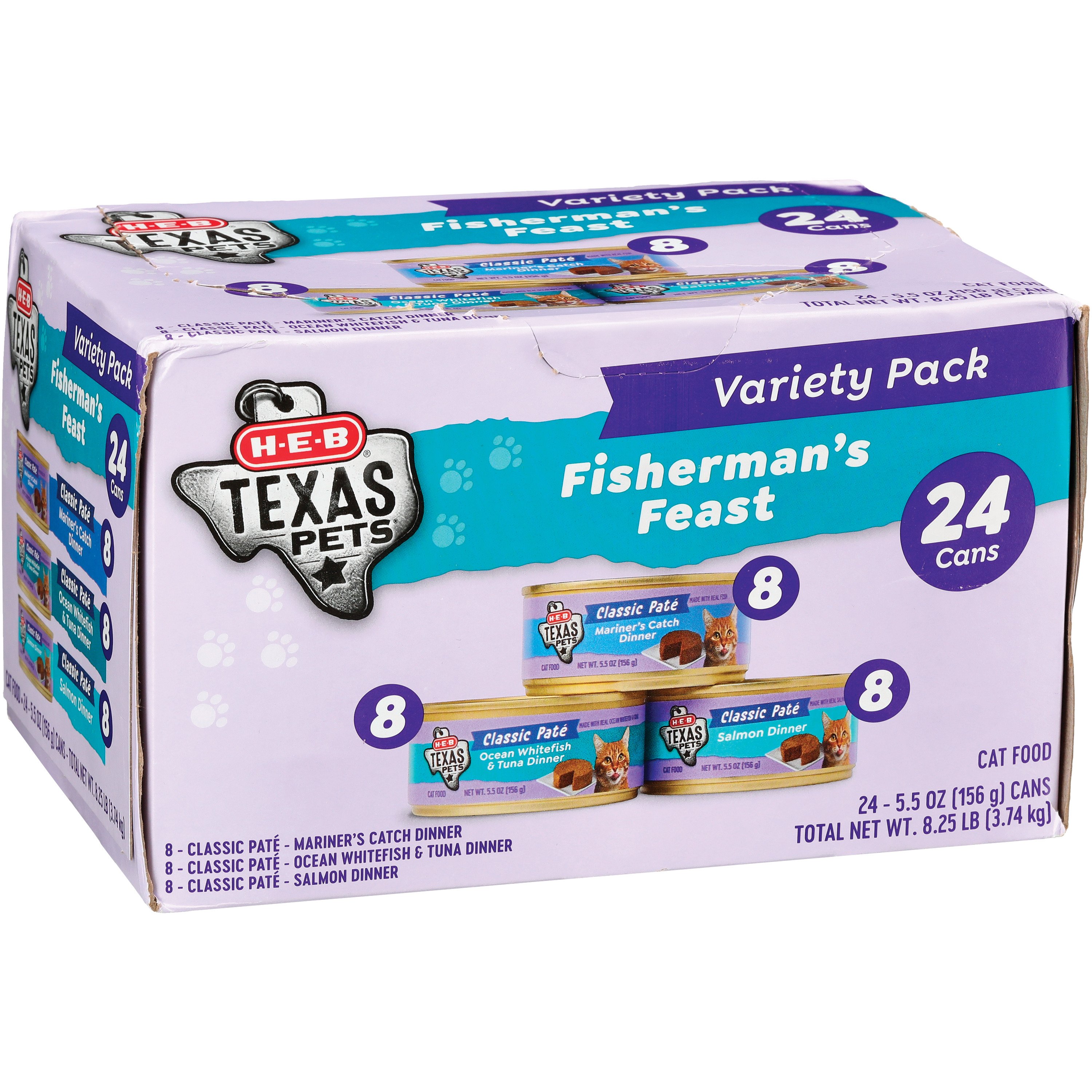 H-E-B Texas Pets Classic Paté Wet Cat Food - Fisherman's Feast Variety ...