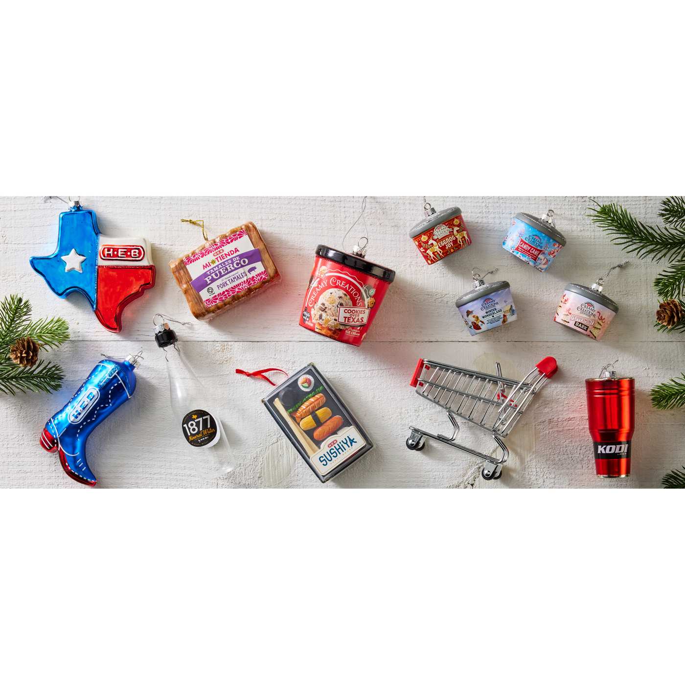 H-E-B Brand Shop Creamy Creations Carton Mini Christmas Ornaments ...