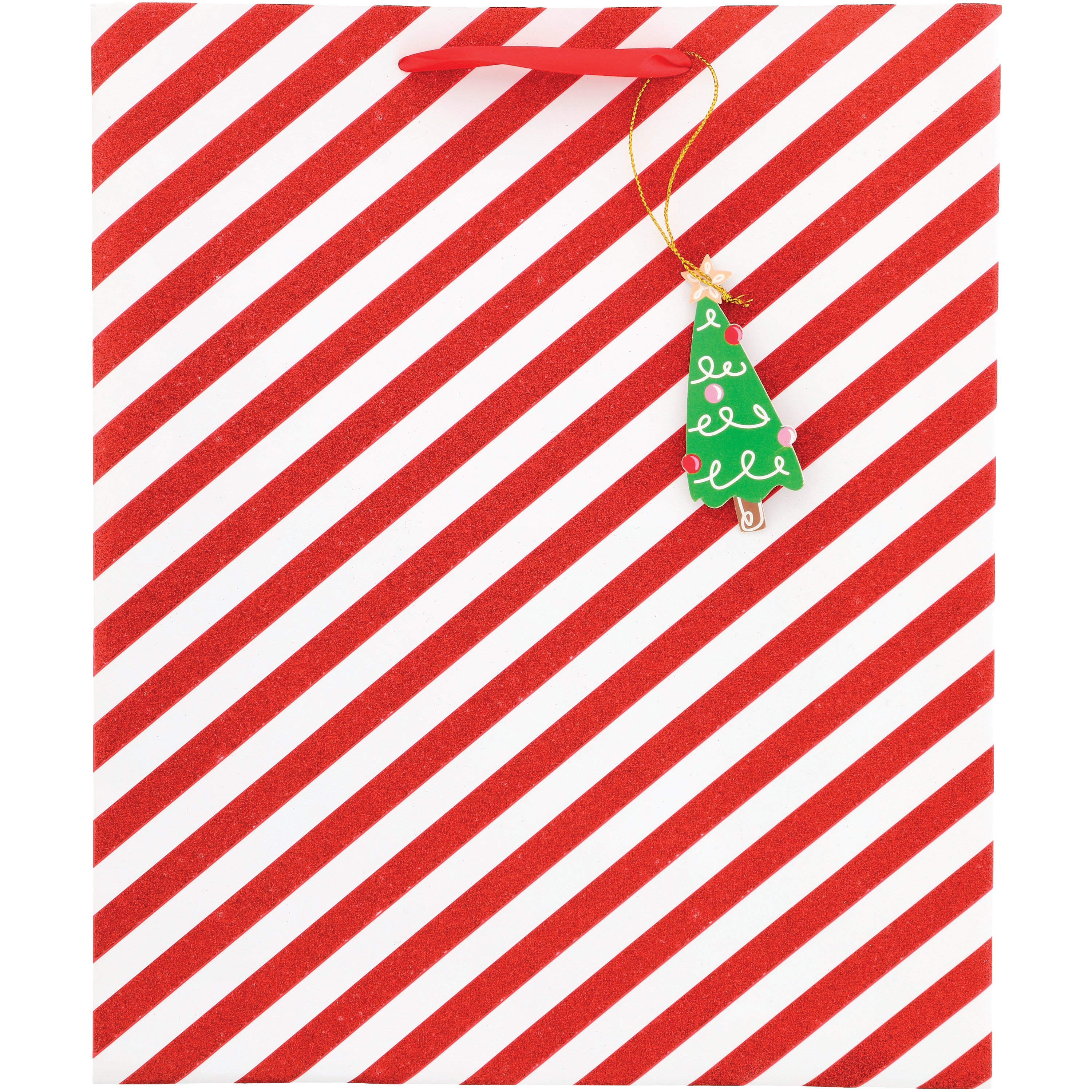 Destination Holiday Candy Cane Stripes Christmas Gift Bag, Medium ...