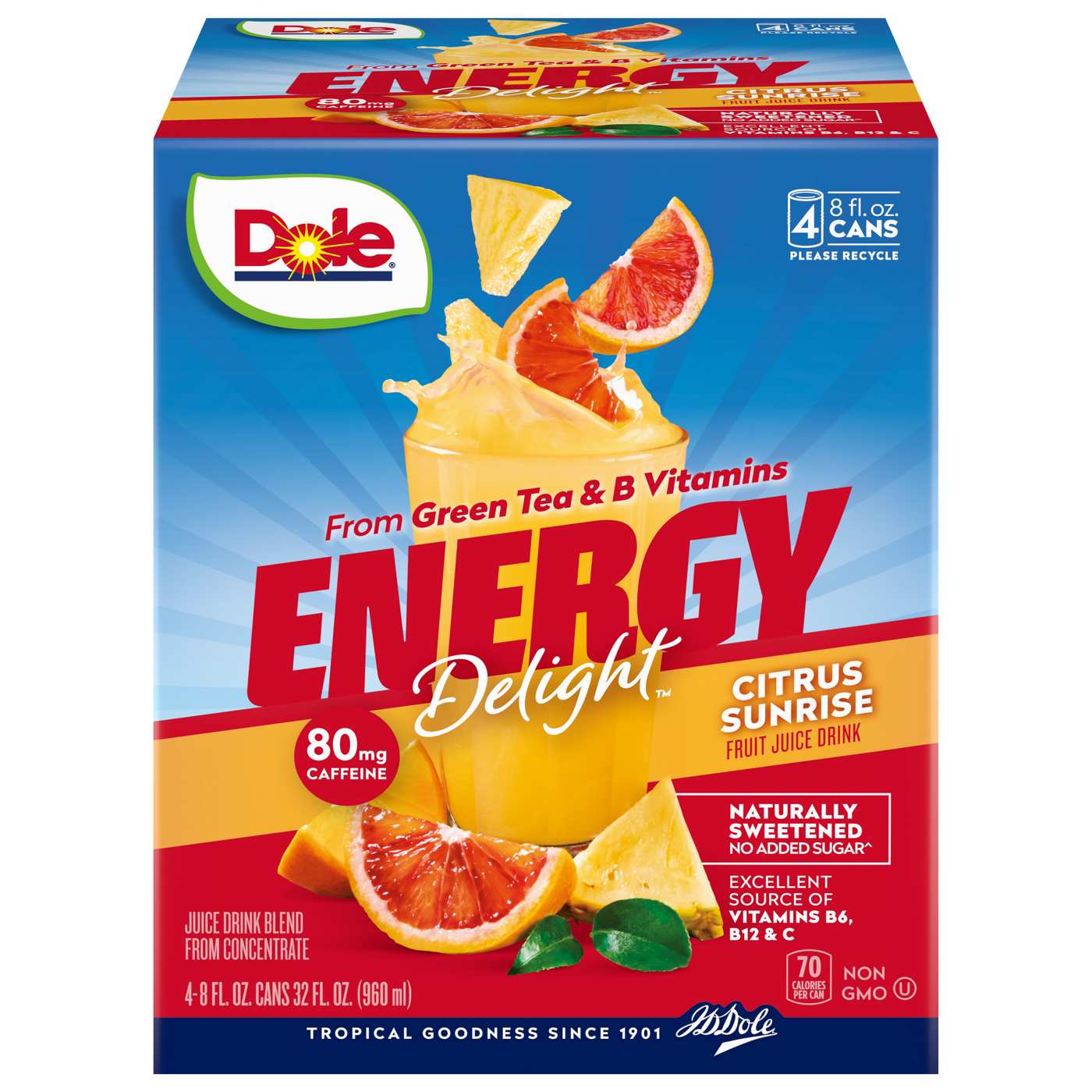 Dole Energy Delight Fruit Juice 8 oz Cans - Citrus Sunrise - Shop Juice ...