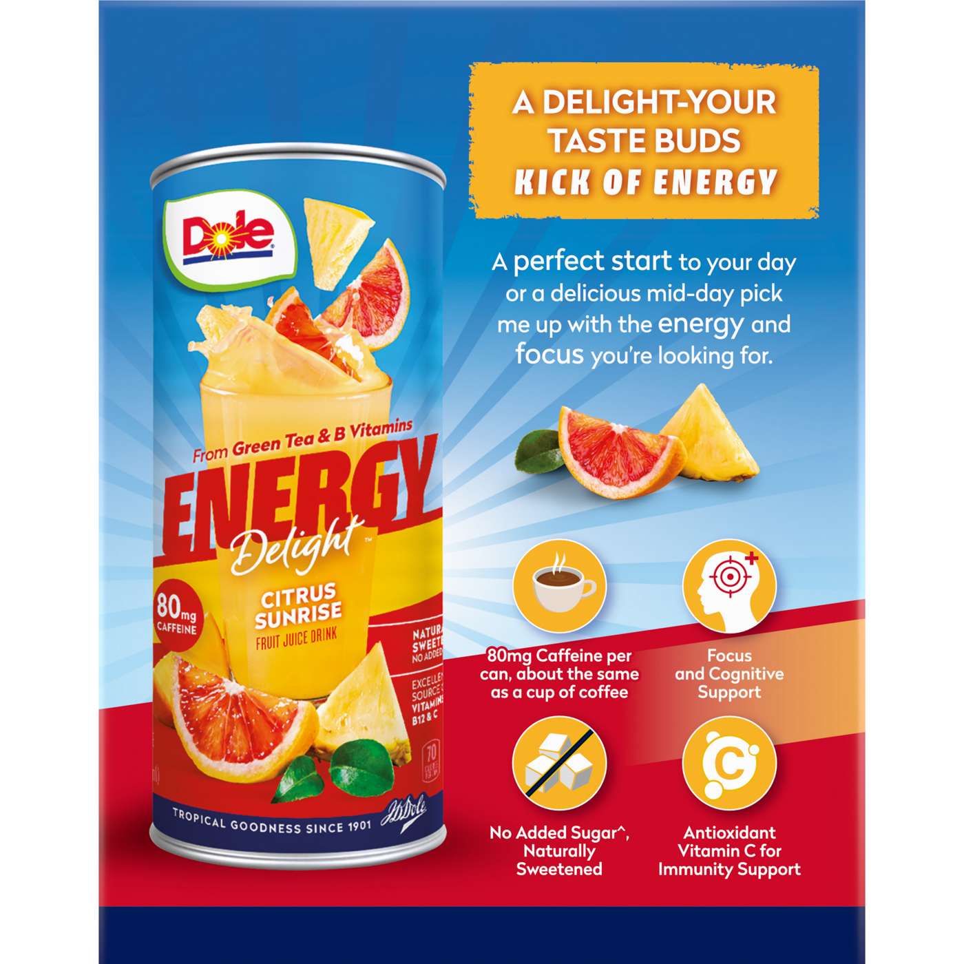 Dole Energy Delight Fruit Juice 8 oz Cans - Citrus Sunrise - Shop Juice ...