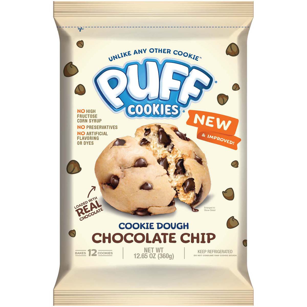 Puff Cookies Puff Cookie Dough Chocolate Chip - Shop Biscuit & cookie ...