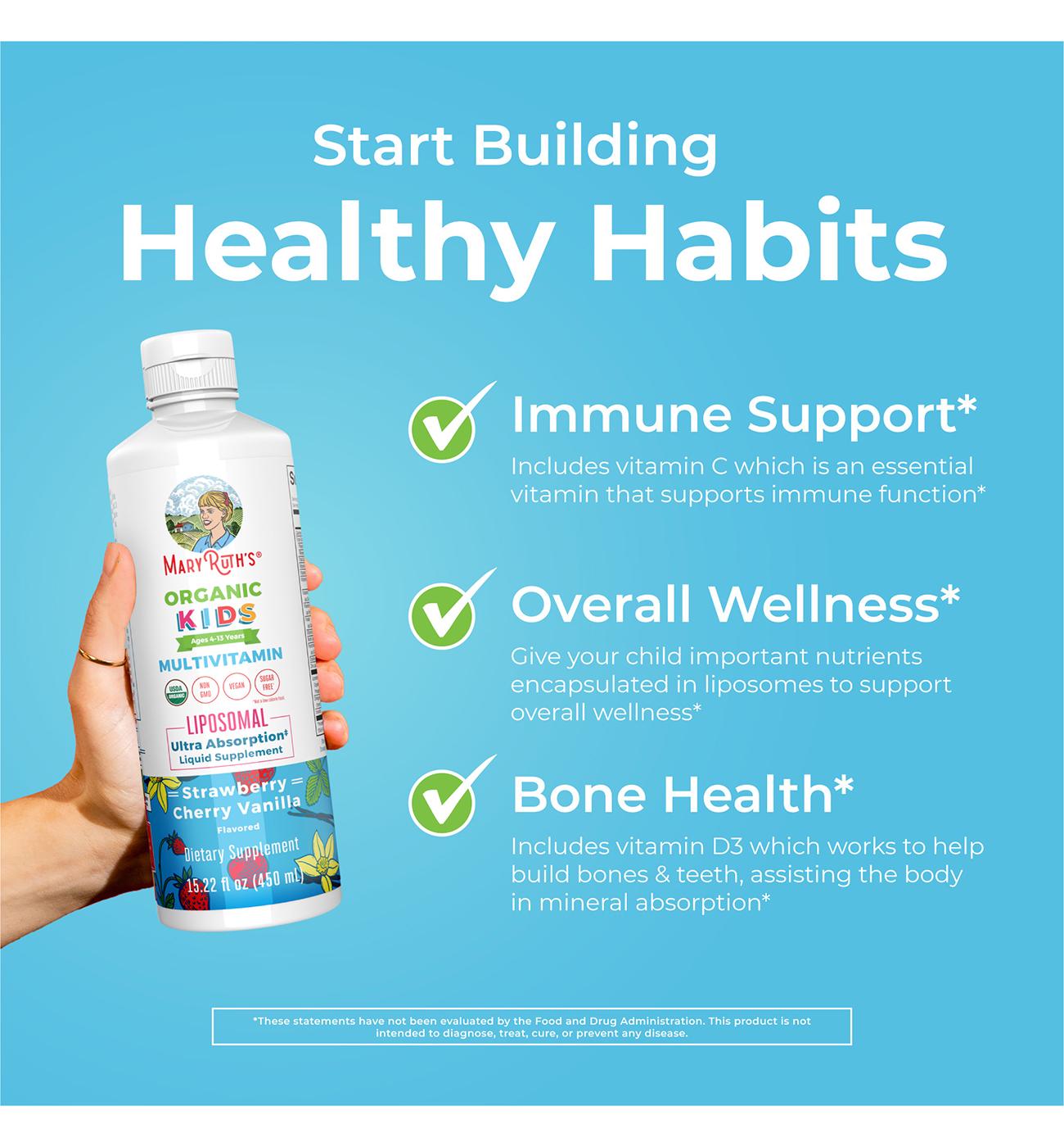 Mary Ruth's Organic Kids' Multivitamin Liposomal - Strawberry Cherry ...