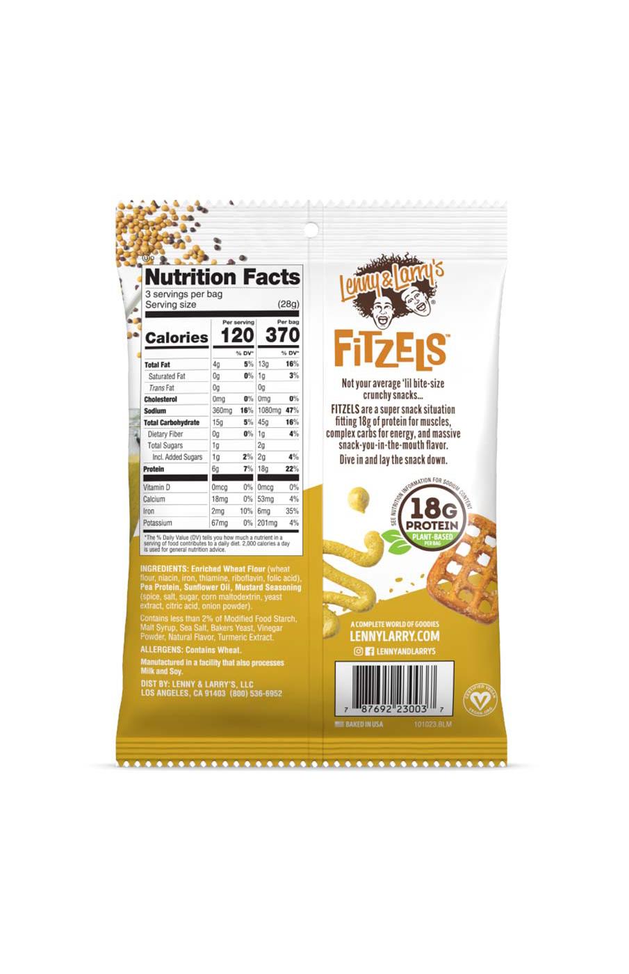 Lenny & Larry's Fitzels Boujie Mustard Protein Pretzels - Shop Chips at ...