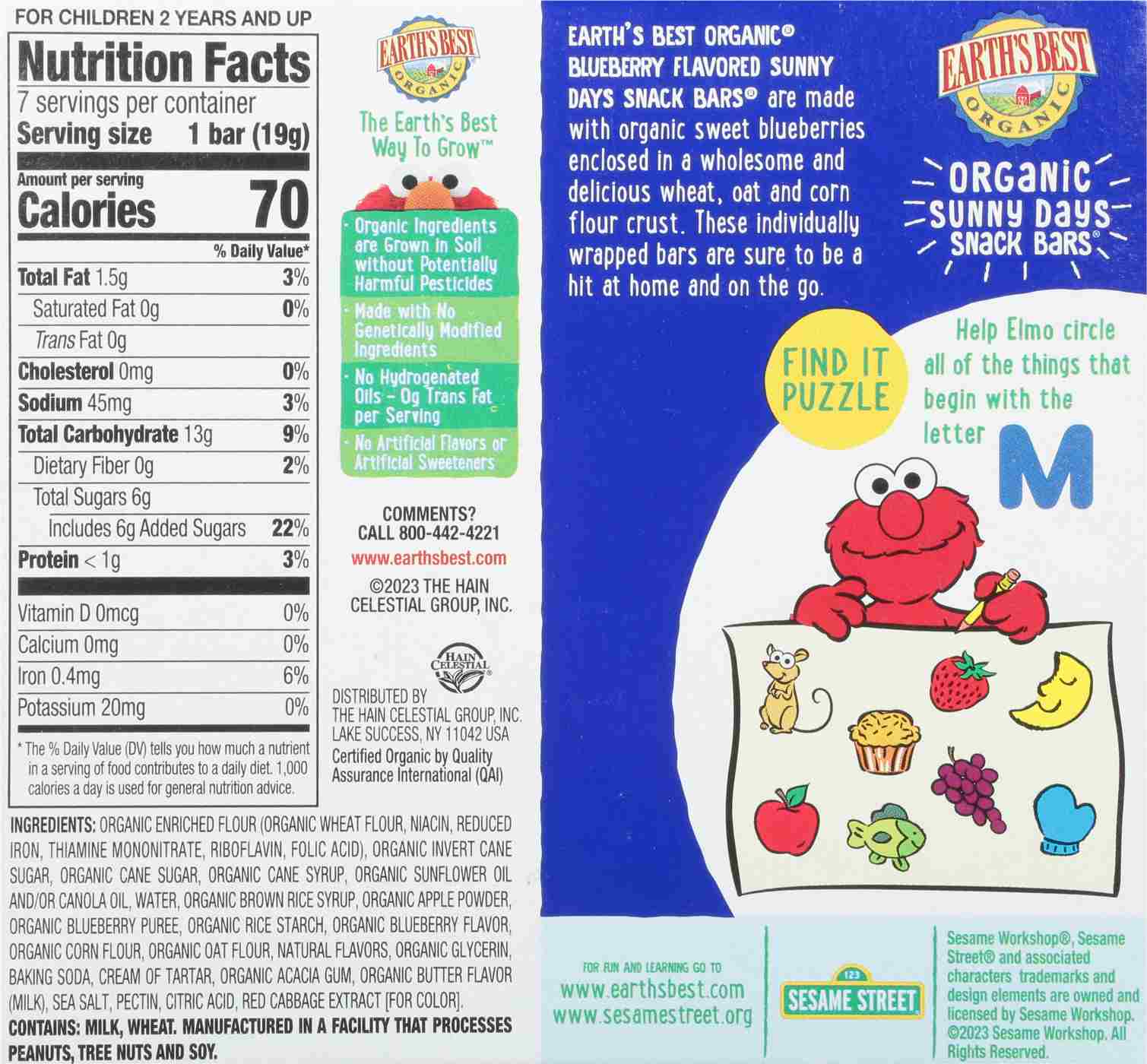 Earth's Best Sunny Days Snack Bars - Blueberry - Shop Toddler food at H-E-B