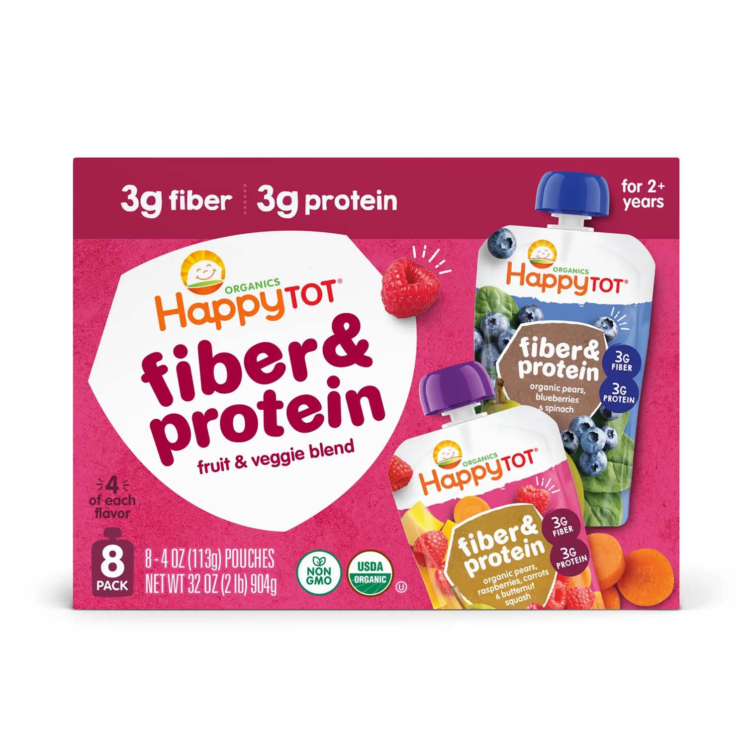 Happy Tot Organics Fiber & Protein Variety Pack Pouch - Fruit ...