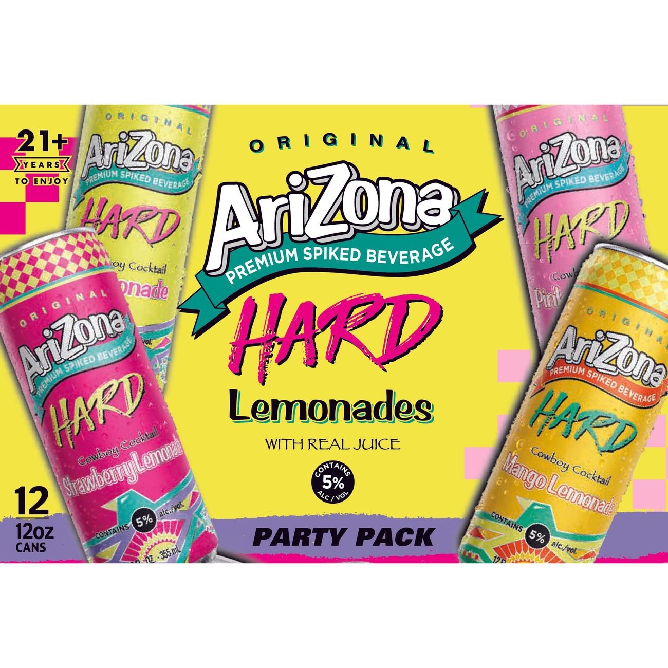 AriZona Hard Lemonades Variety Party Pack 12 pk Cans - Shop Malt ...