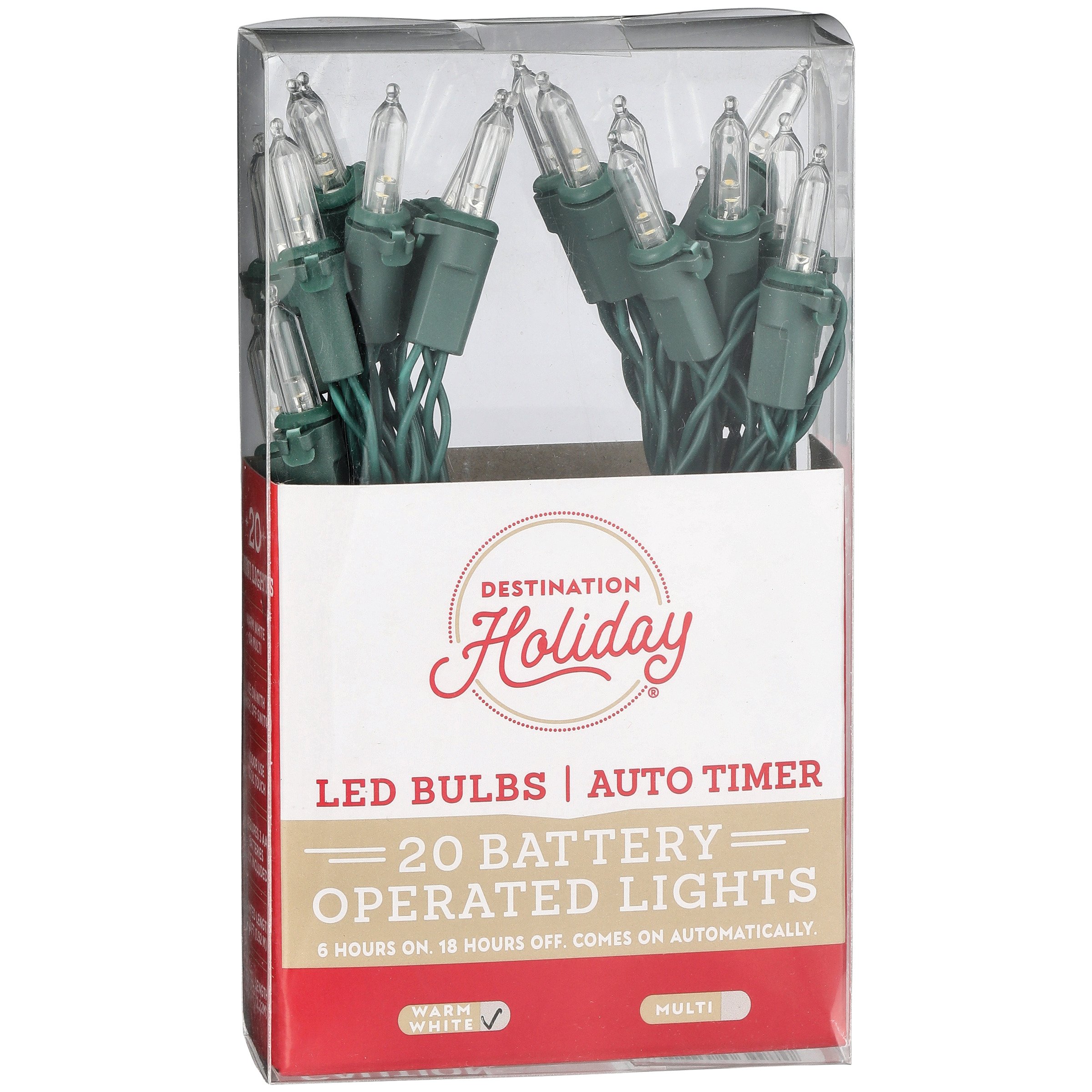 Destination Holiday LED Mini Battery Operated Lights - Assorted Colors ...