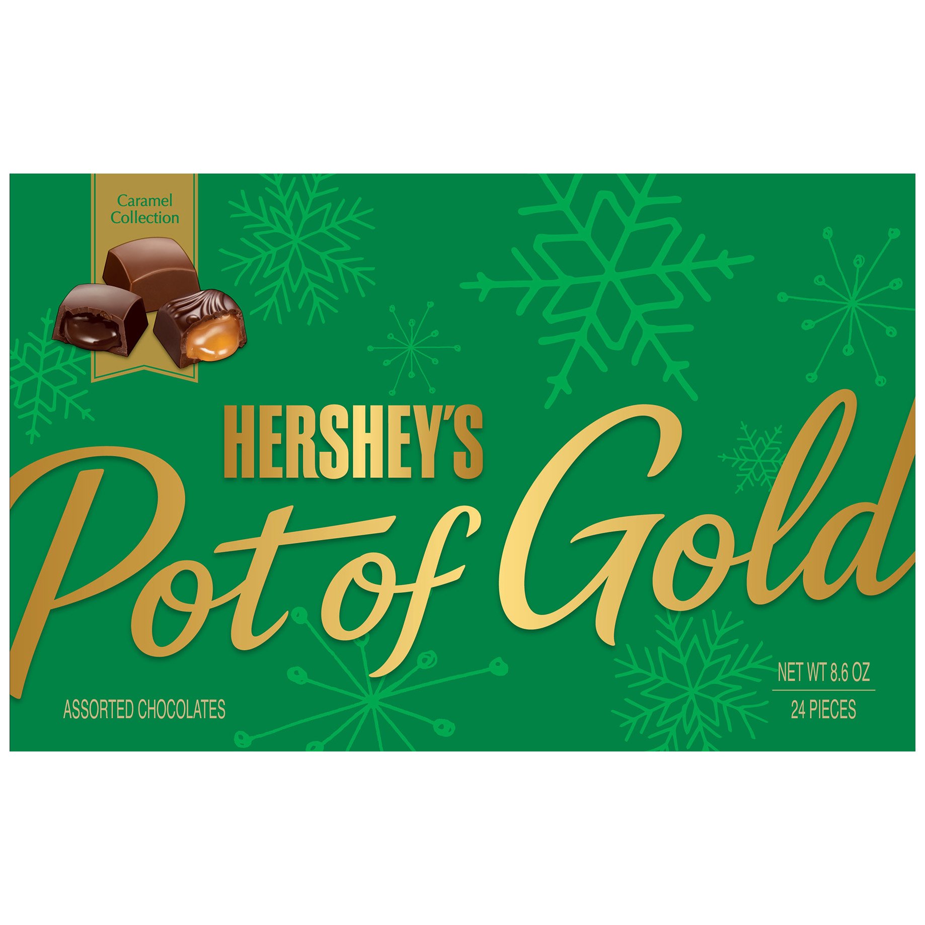 Hershey's Pot of Gold Assorted Caramel Chocolate Christmas Gift Box, 24 ...