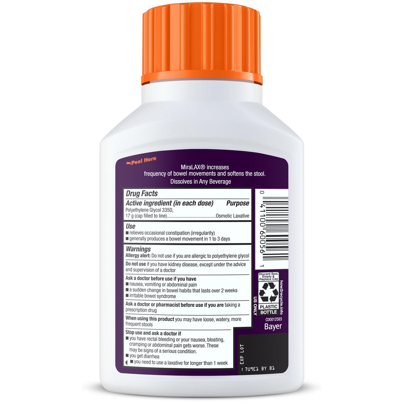 MiraLAX Laxative Powder - Orange - Shop Digestion & nausea at H-E-B