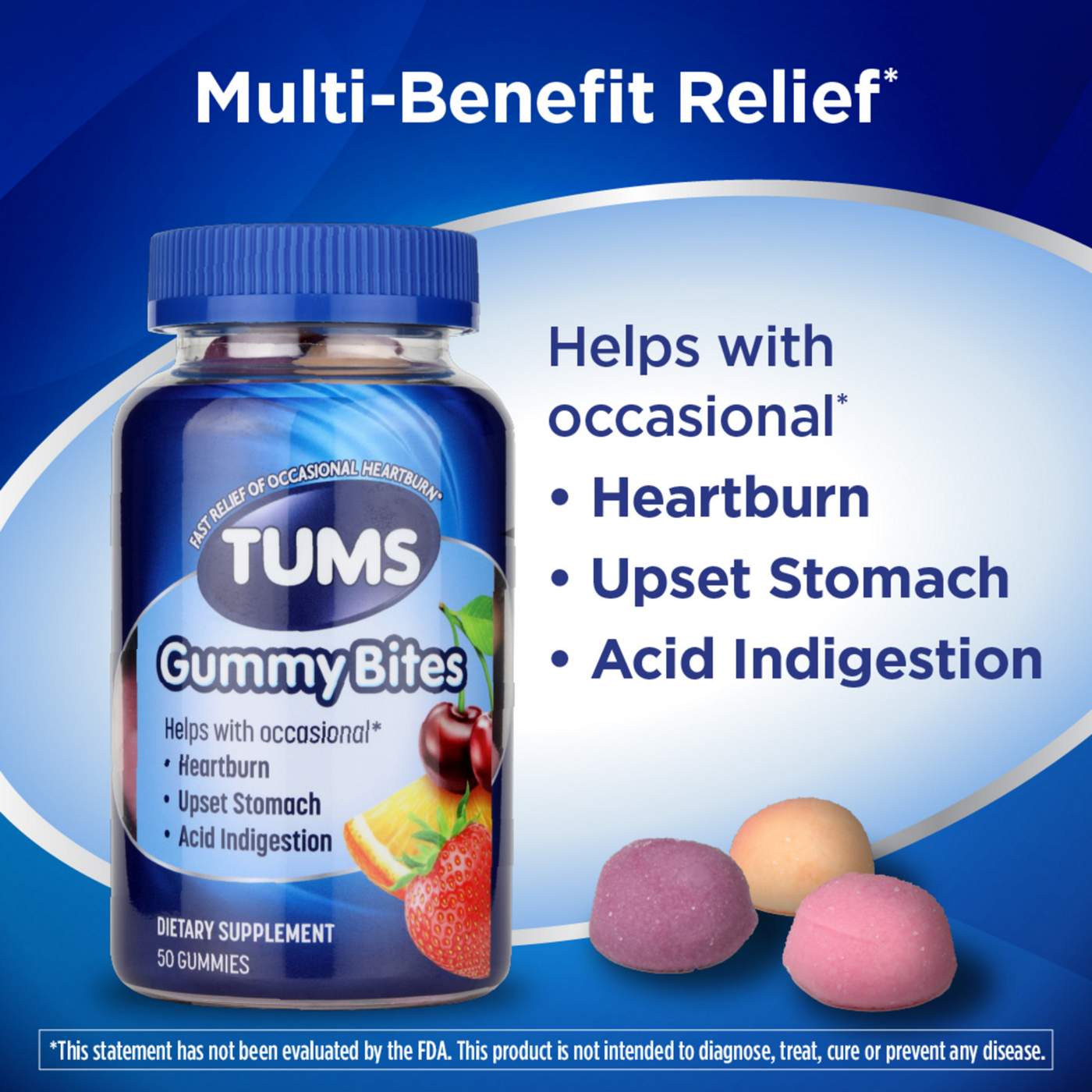 Tums Gummy Bites Dietary Supplement - Assorted Fruit - Shop Digestion ...