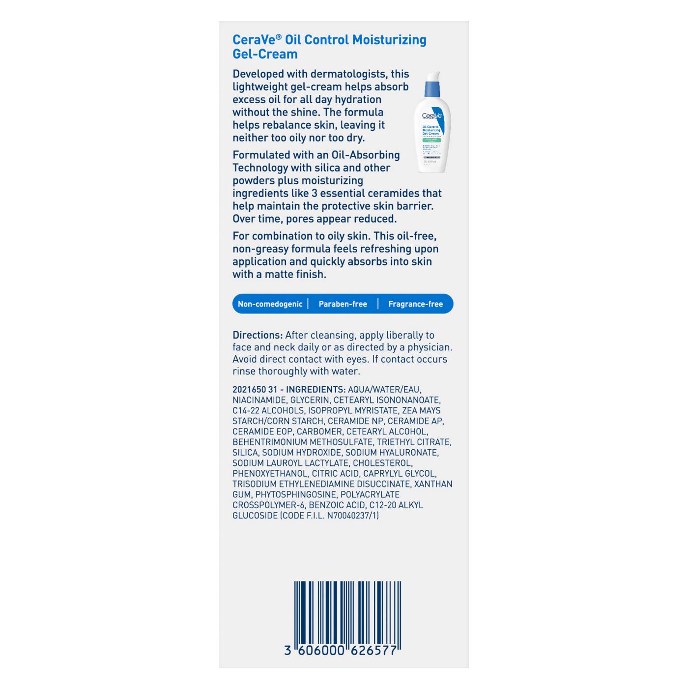 CeraVe Oil Control Moisturizing Gel-Cream - Shop Facial moisturizer at ...