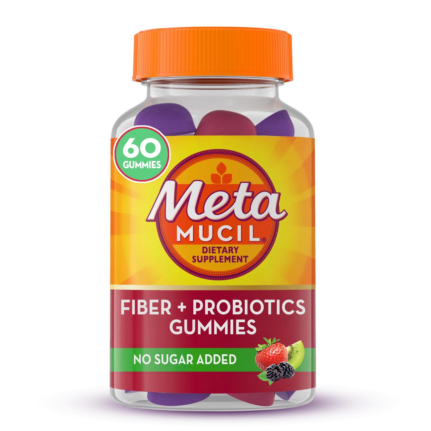 Metamucil Fiber Gummies with Probiotics for Bloating, Plant-Based ...