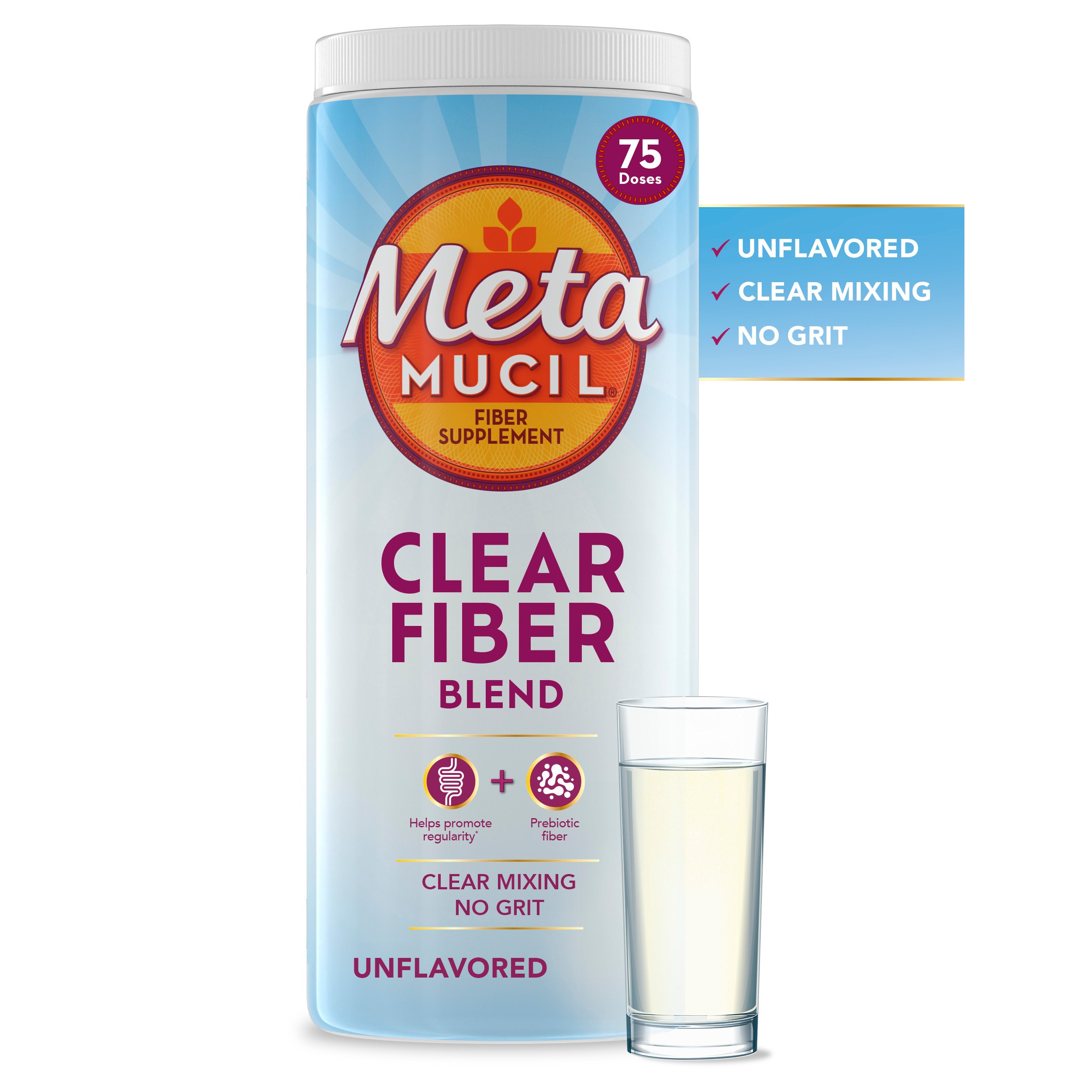Metamucil Clear Fiber Blend - Unflavored - Shop Digestion & nausea at H-E-B