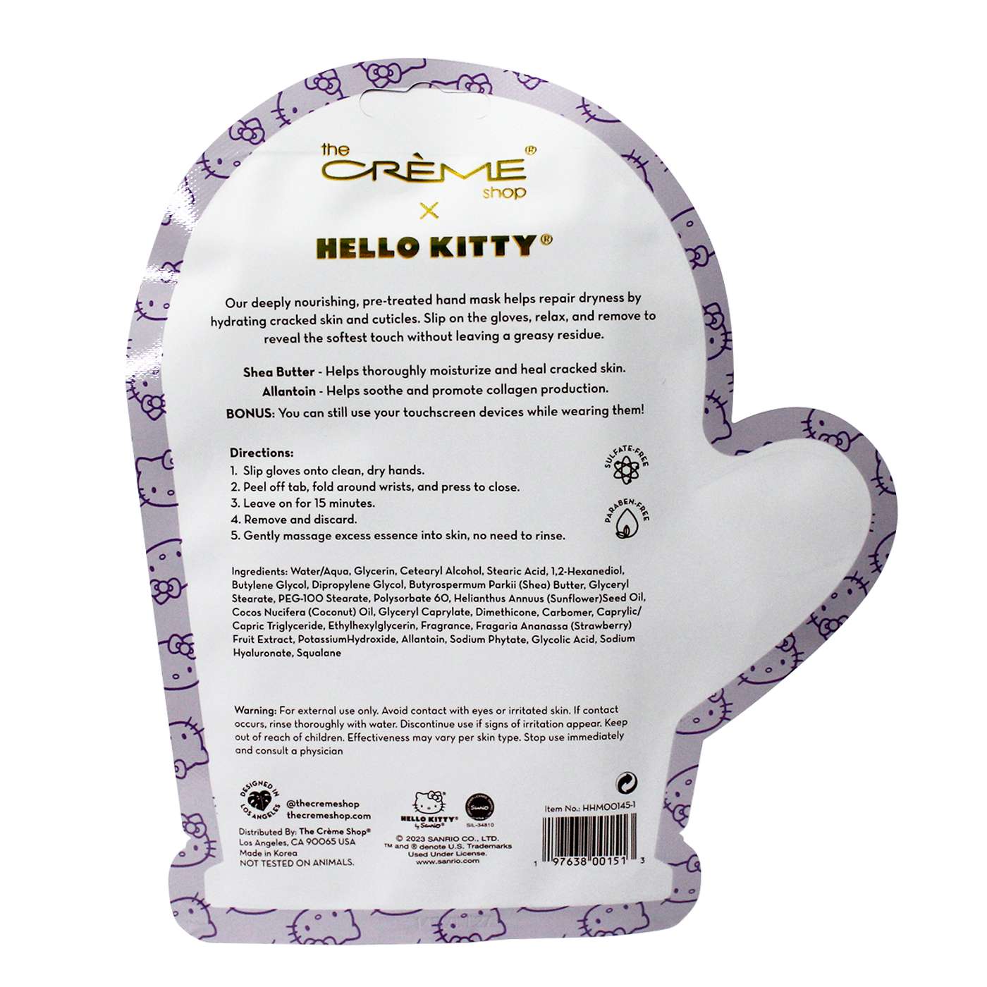 The Crème Shop x Hello Kitty Deep Moisturizing Hand Mask - Strawberry ...
