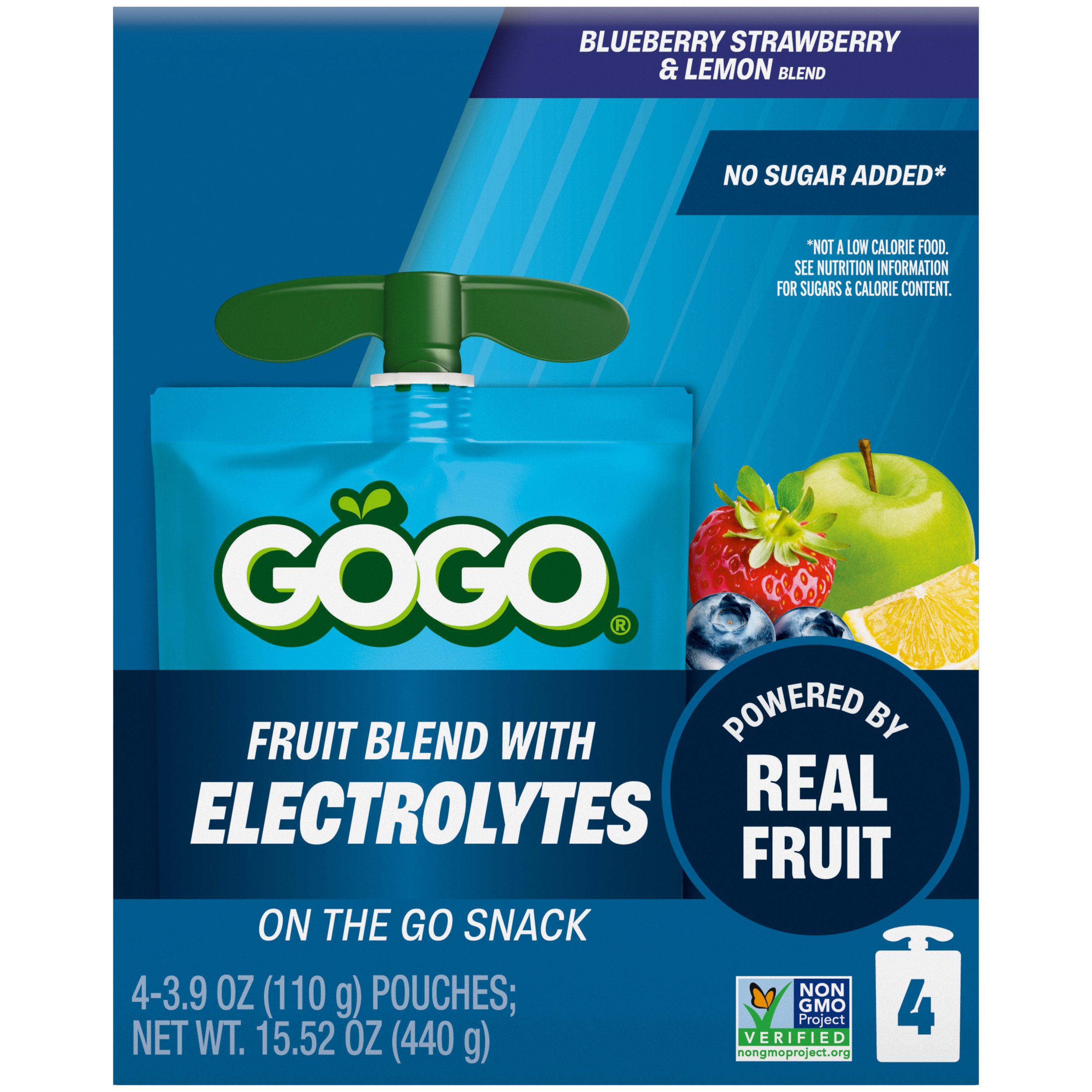 GoGo squeeZ Active Electrolyte No Sugar Added Blueberry Strawberry ...