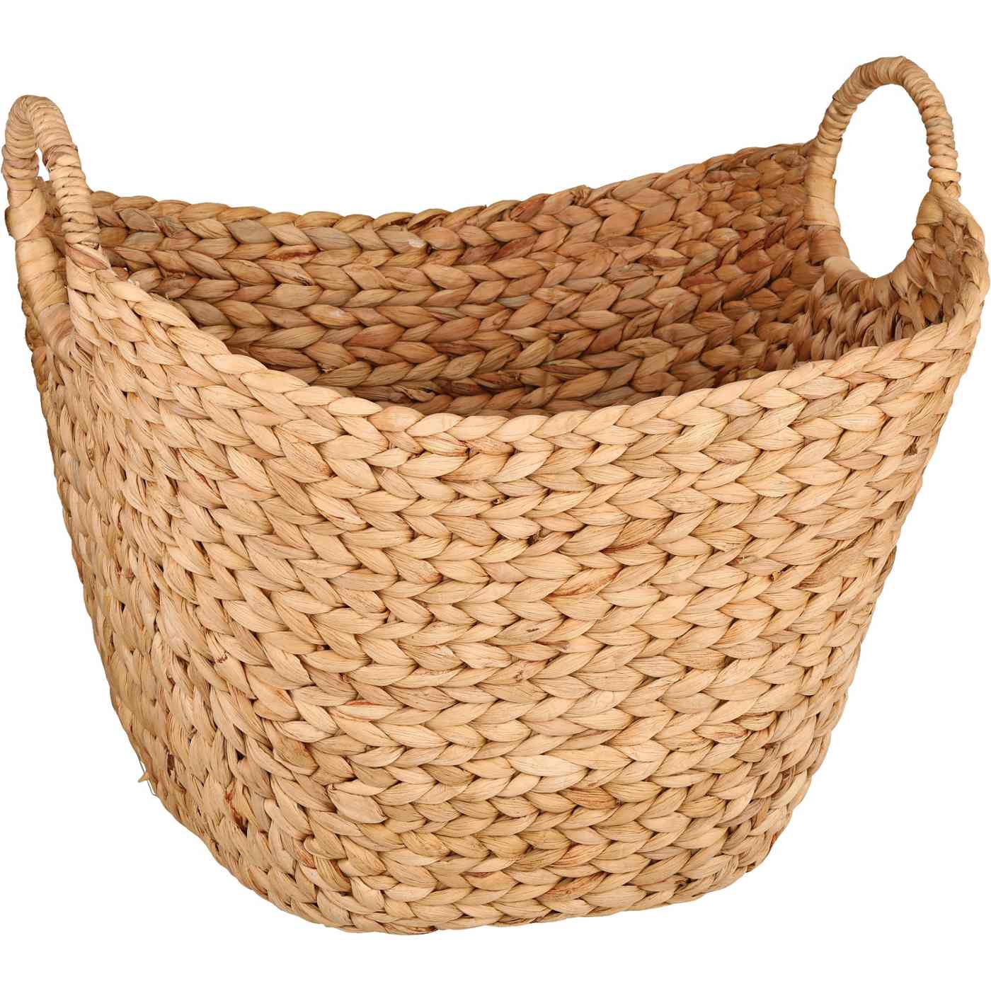 Destination Holiday Water Hyacinth Oval Basket with Ring Handles - Shop ...