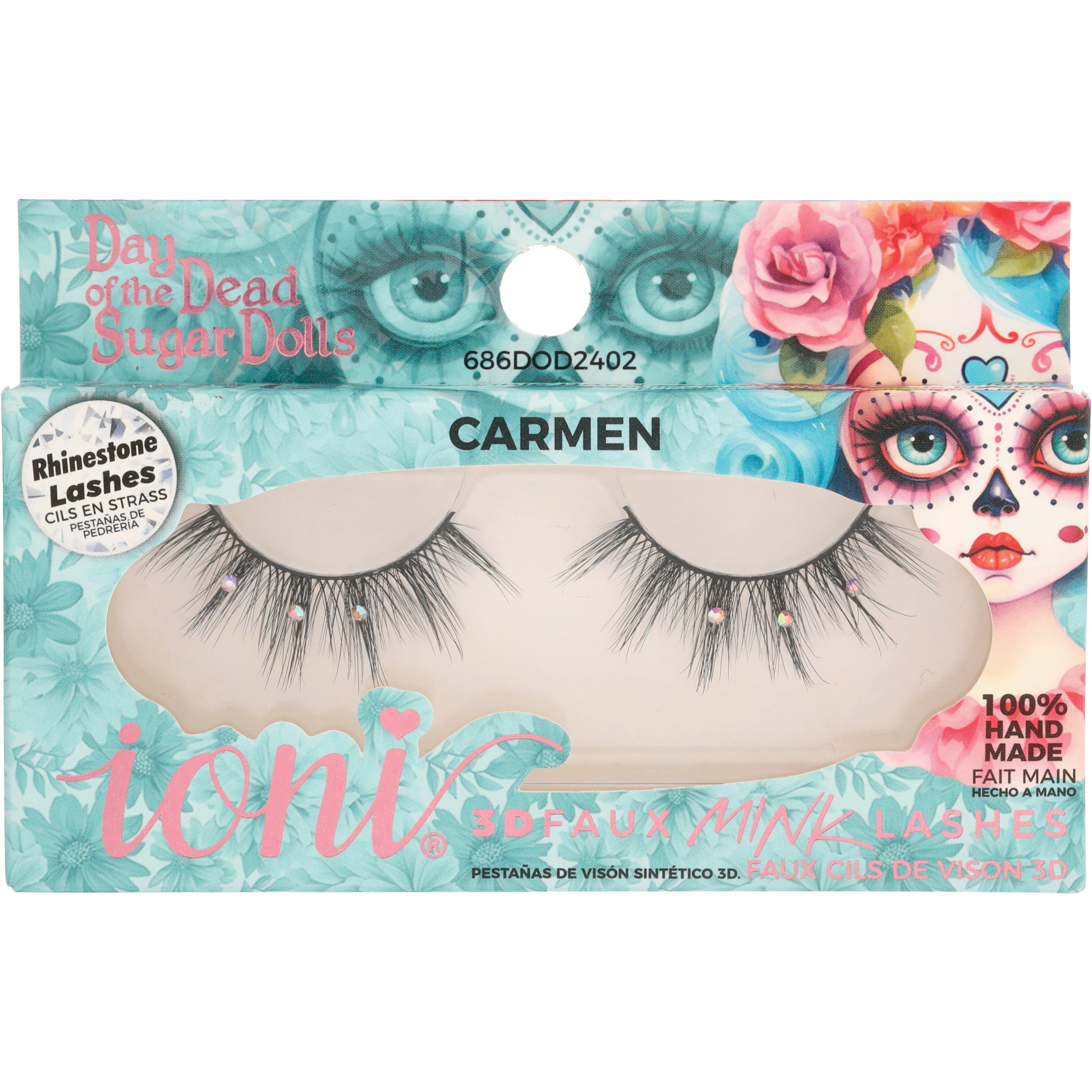 ioni Day of the Dead Sugar Dolls 3D Faux Mink Wispy Rhinestone Lashes ...