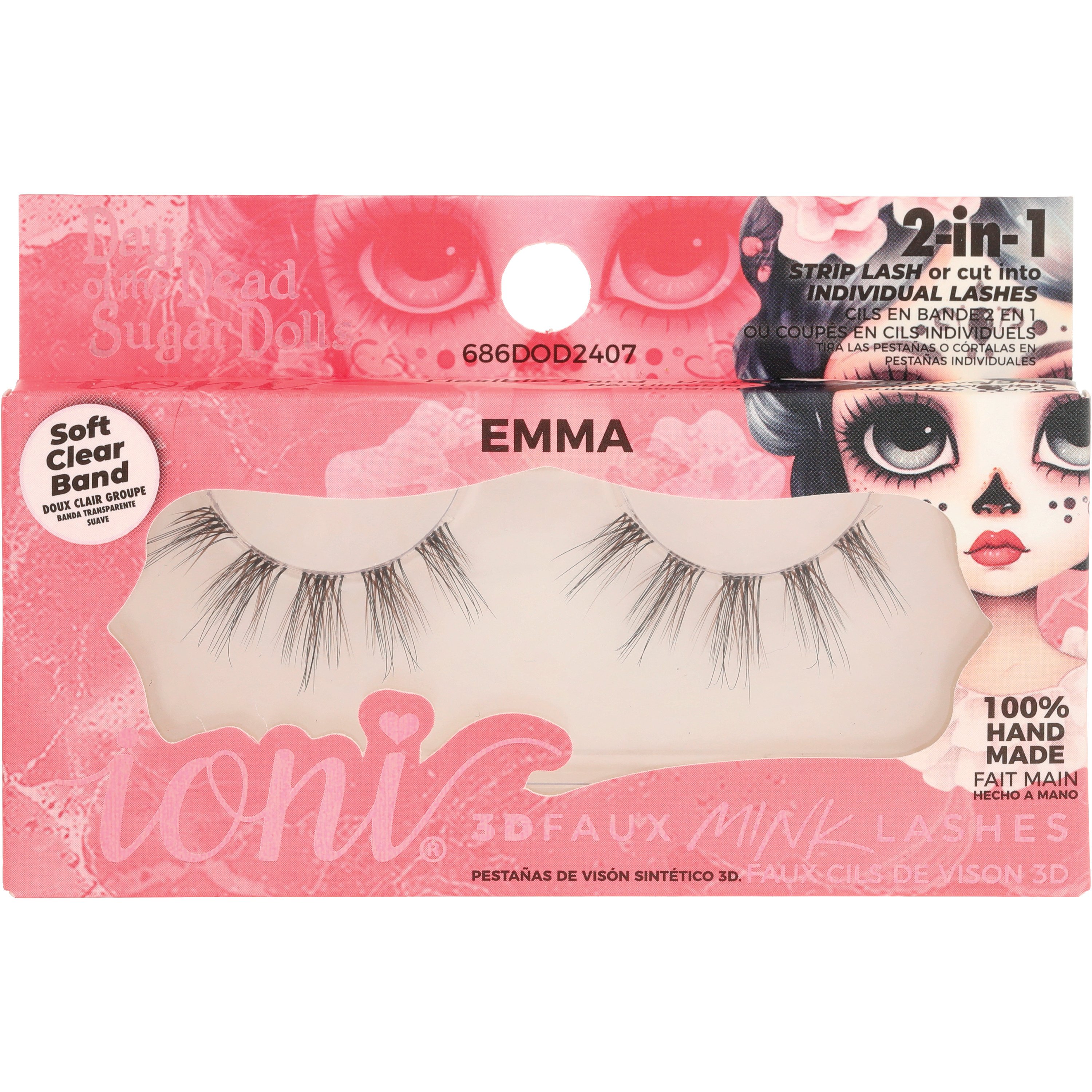 ioni Day of the Dead Sugar Doll 3D Faux Mink Wispy Natural Long Lashes ...