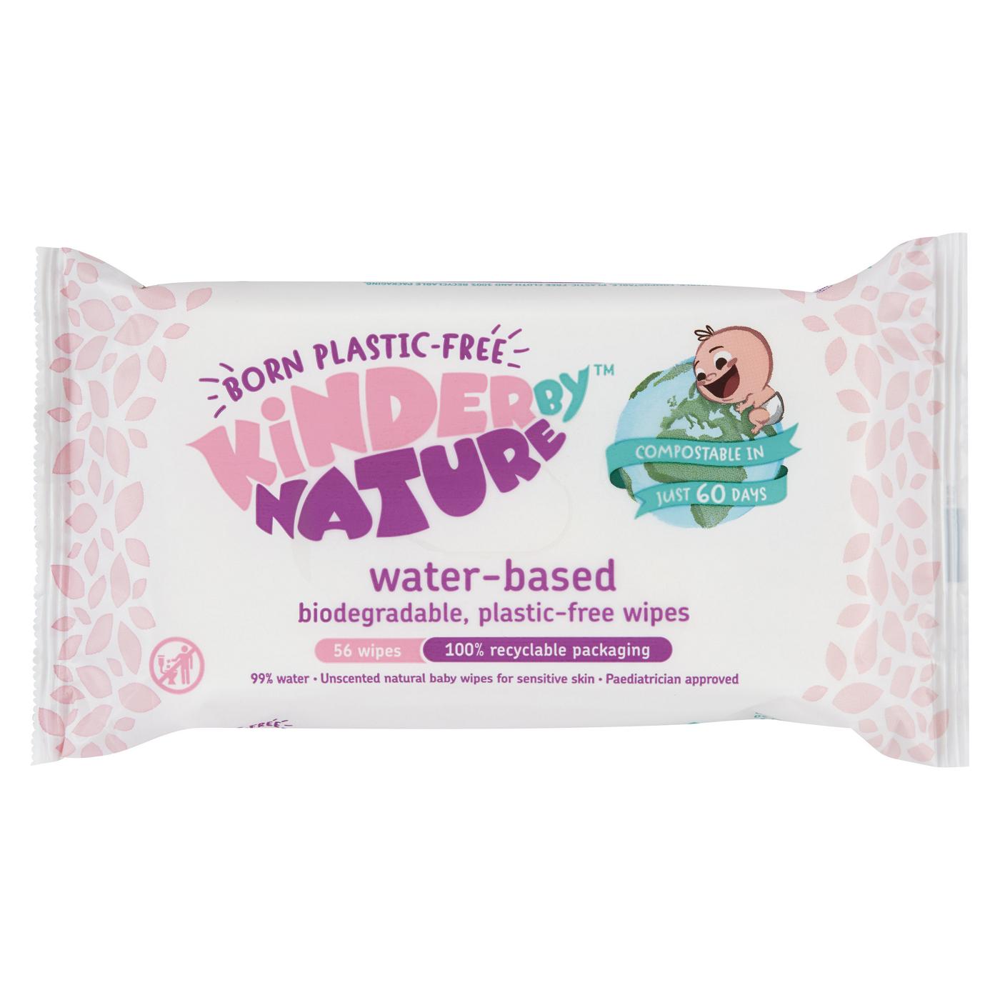 Kinder By Nature Water-Based Wipes - Unscented for Sensitive Skin ...