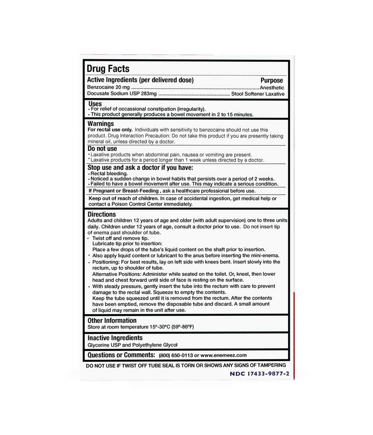 ENEMEEZ Plus Mini-Enema - Shop Digestion & nausea at H-E-B