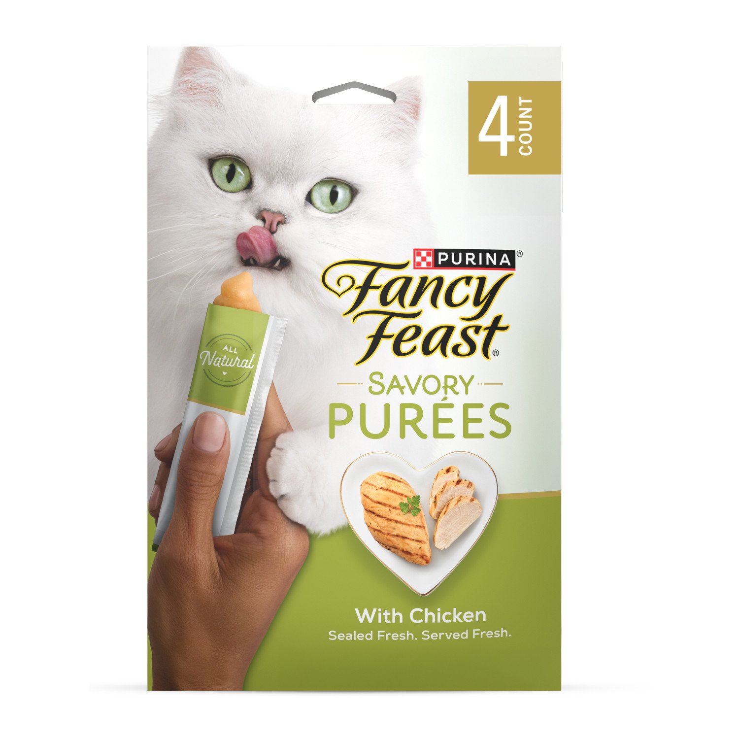 Fancy Feast Purina Savory Purees With Chicken Lickable Cat Treats ...