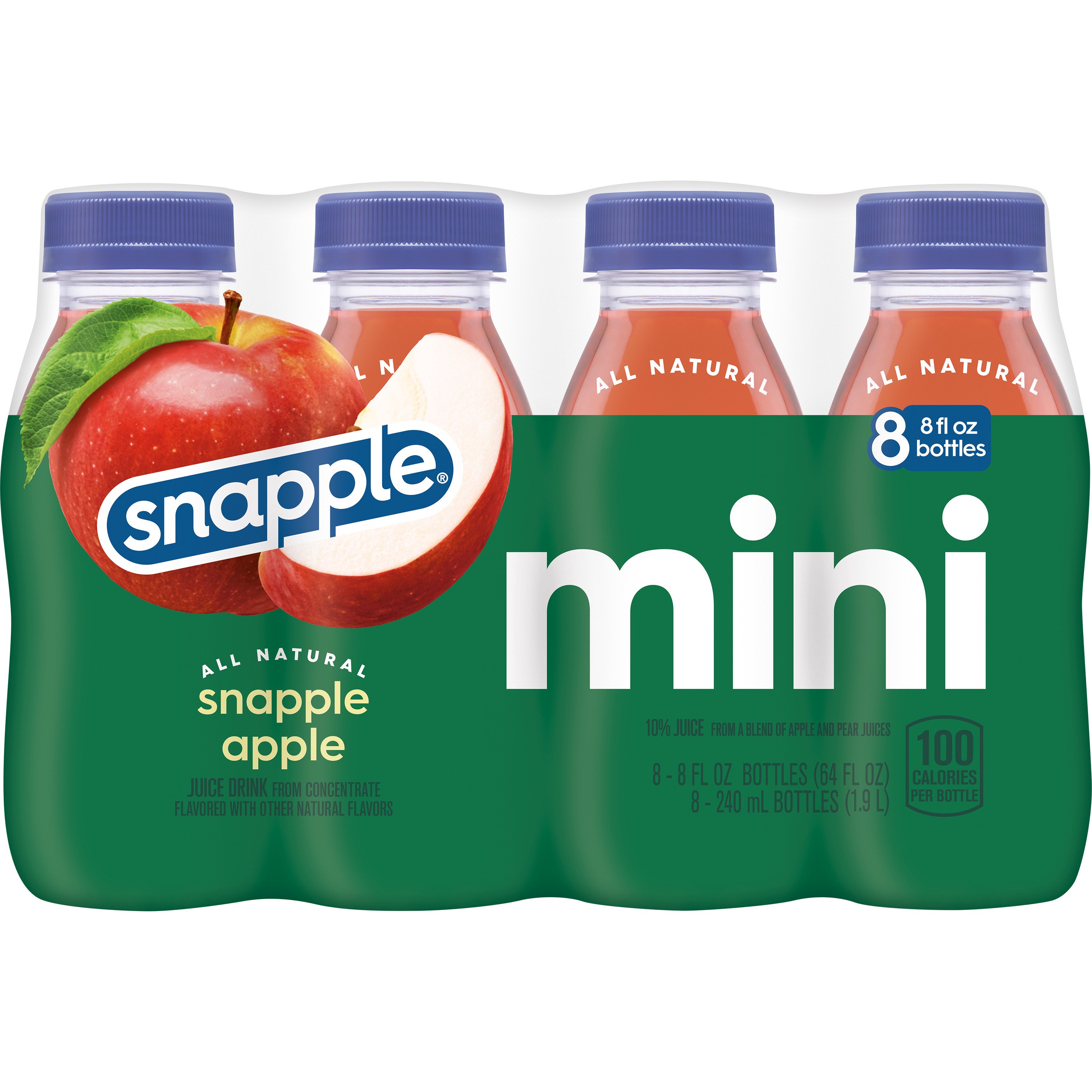 Snapple Apple Fruit Drink Mini 8 pk Bottles - Shop Tea at H-E-B